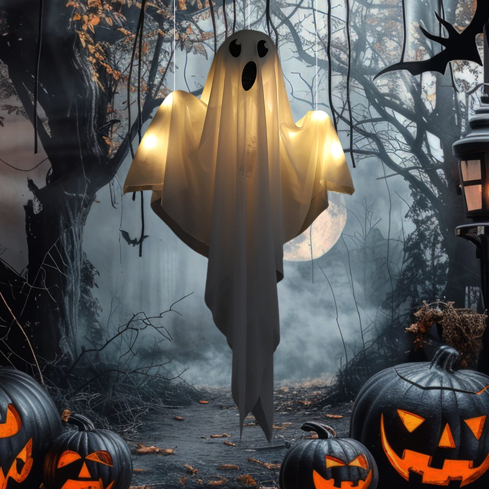 sunsanly Halloween Hanging Ghost Decoration Glowing White Ghost with ...