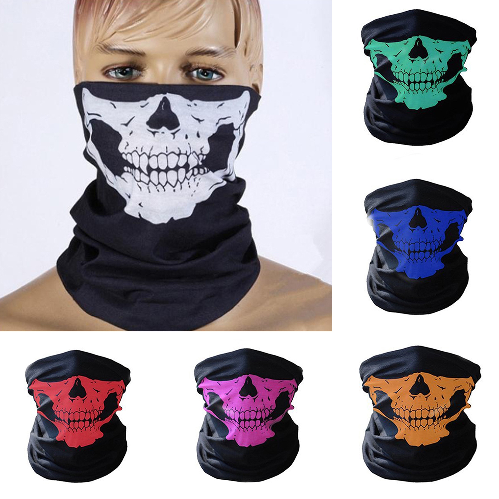 sunsanly Halloween Skull Cycling Neck Gaiter Outdoor Breathable Sun UV ...