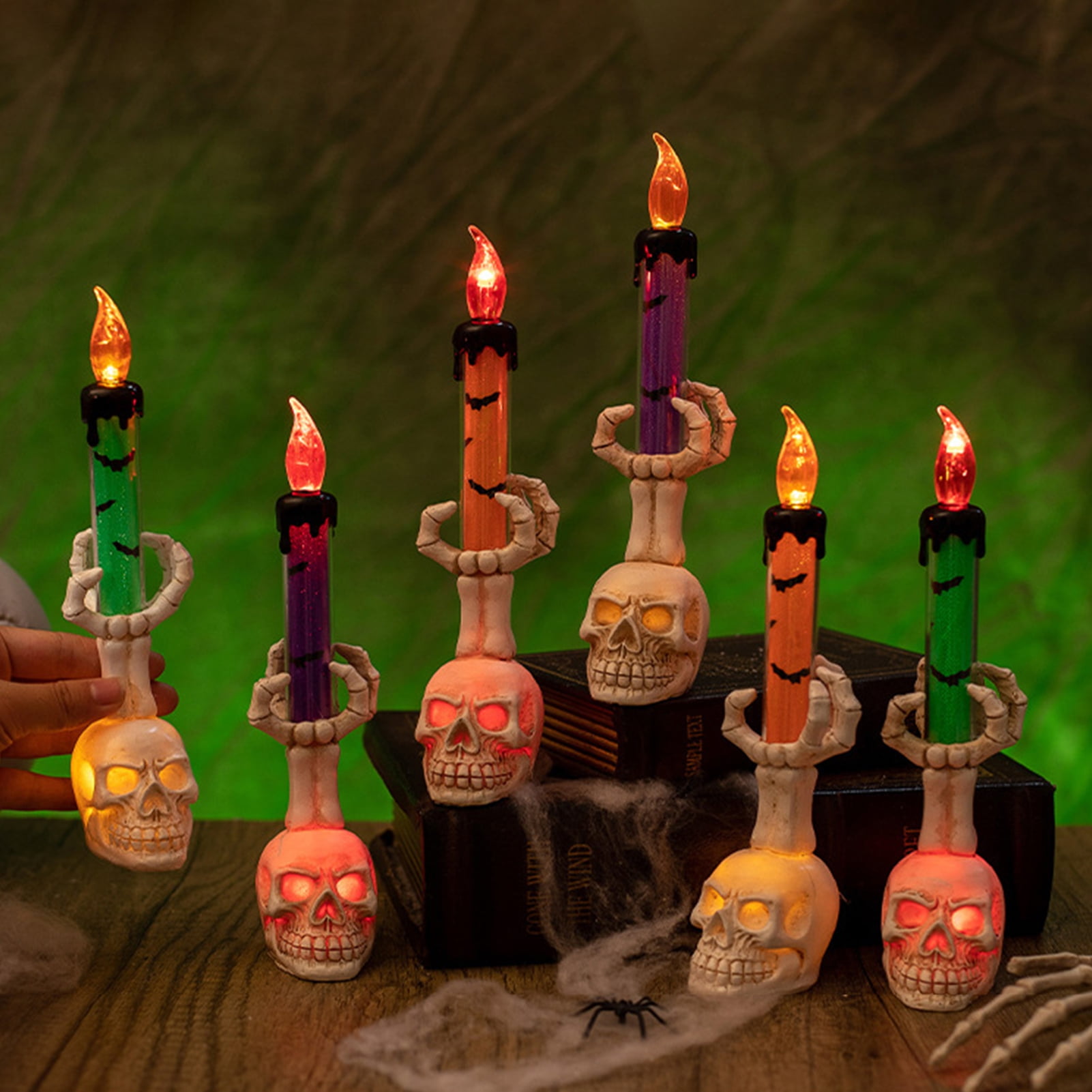 sunsanly Halloween Tea Light Candles Battery Operated Flameless LED ...