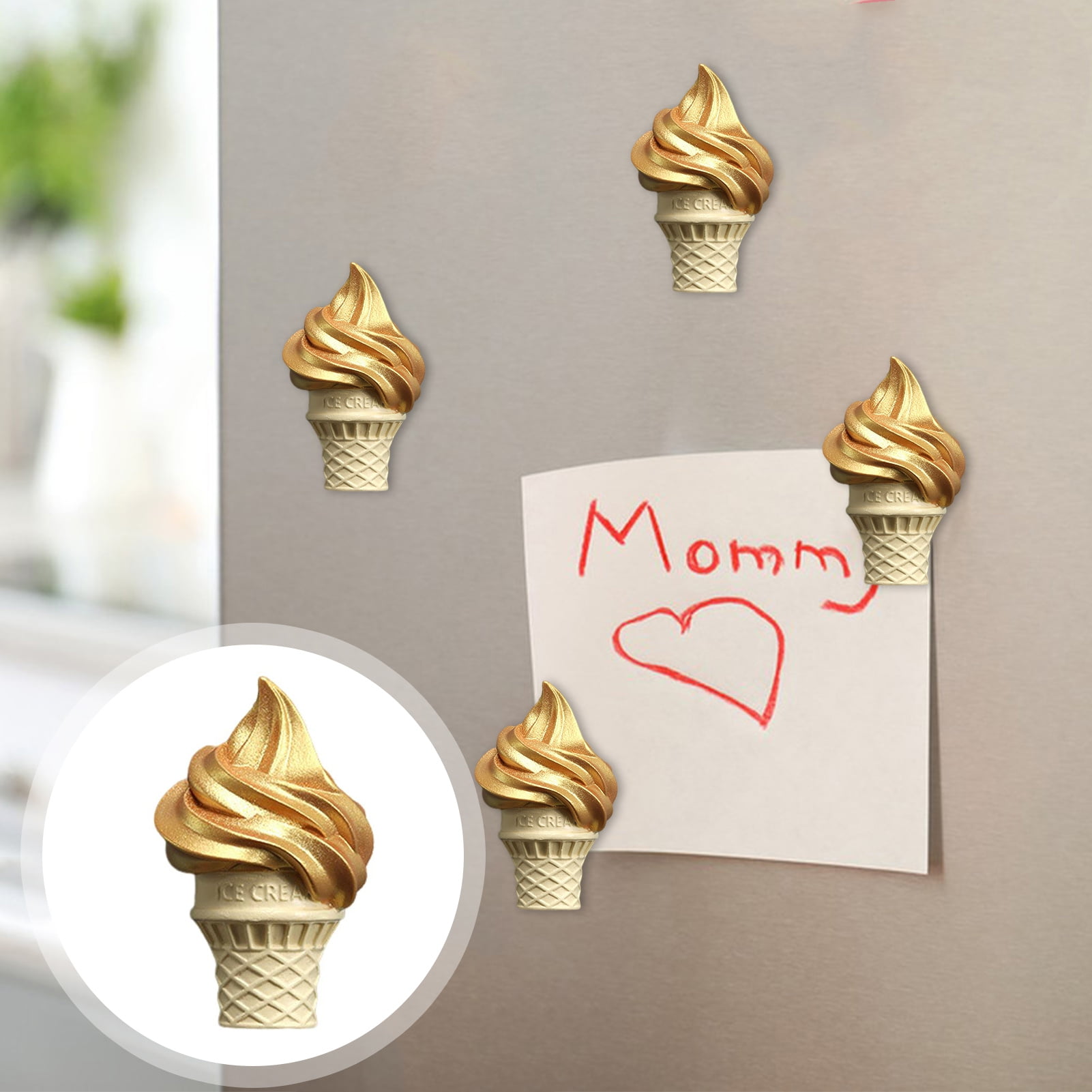 sunsanly Ice Cream Refrigerator Magnet Resin 3D Simulated Food ...