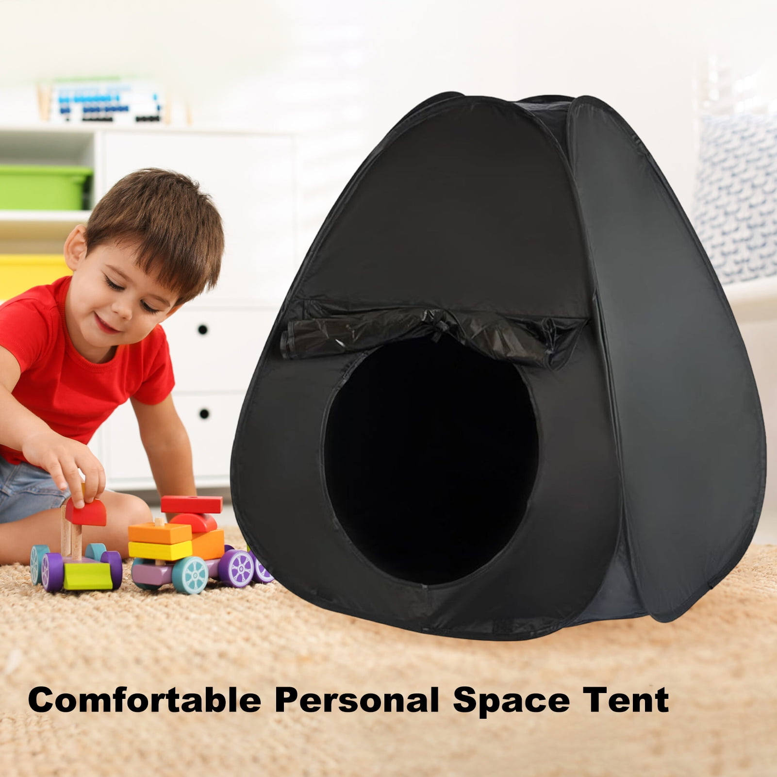 sunsanly Kids Sensory Tent with Roll-Up Door Window Lightweight Easy ...