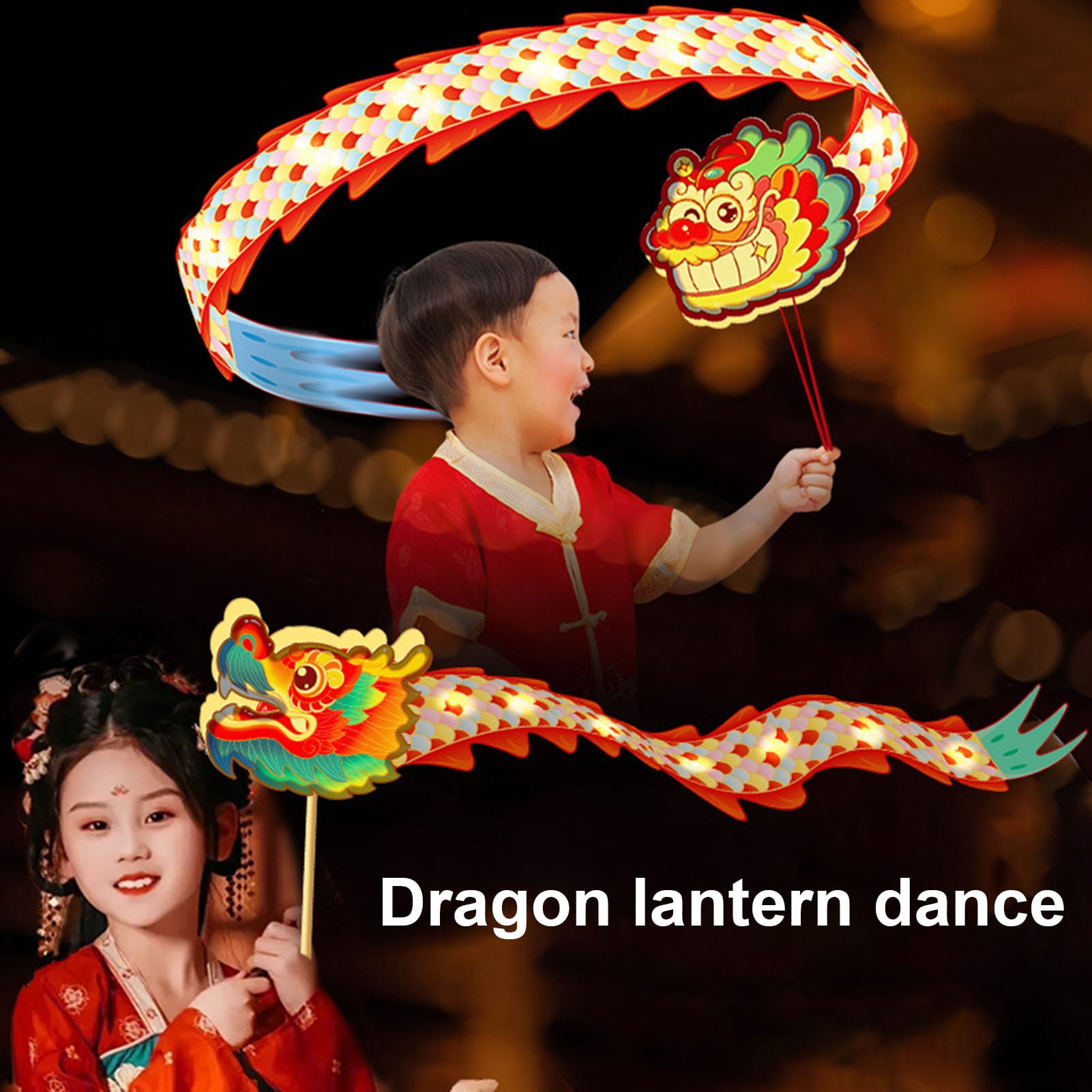 sunsanly LED Dragon Dance Ribbon Streamer Dragon Dance Lantern DIY Kit ...