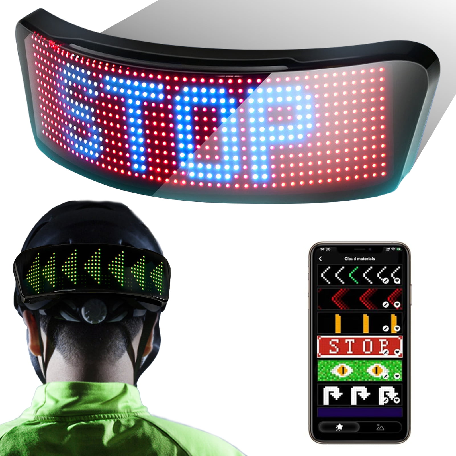 sunsanly LED Helmet Screen with Turn Signals Speedometer Programmable ...