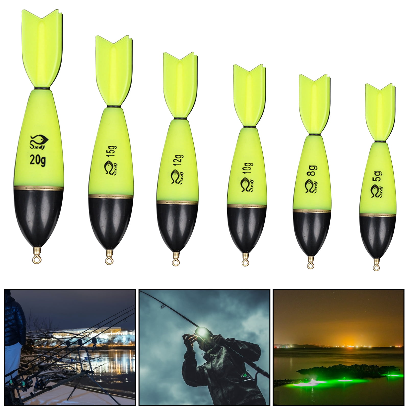 sunsanly LED Luminous Rocket Fishing Float High Sensitivity Visibility Electric Float Long ...