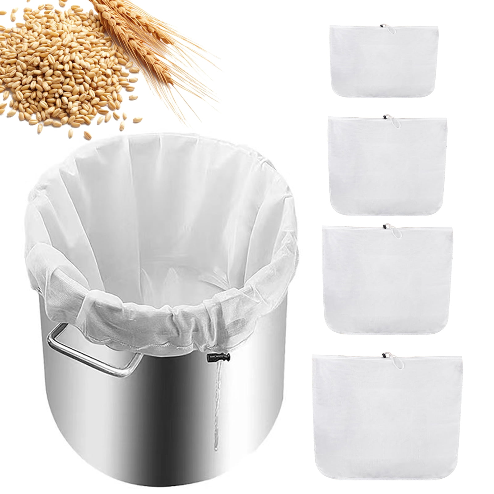 sunsanly Large Brewing Filter Bags 250 Micron Fine Mesh Strainer Bag ...
