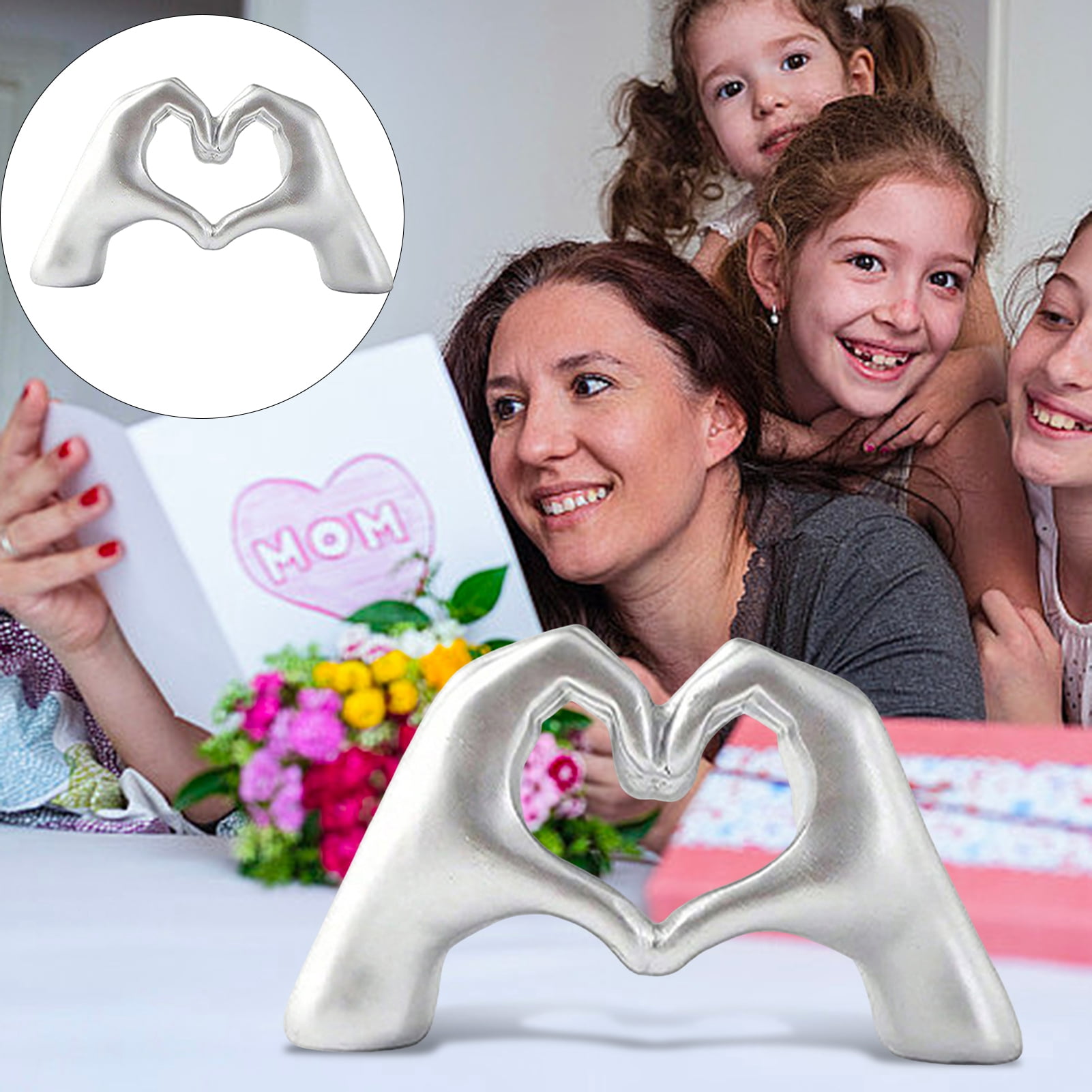 sunsanly Love Heart Hand Figurine Heart-shaped Gesture Resin Statue ...