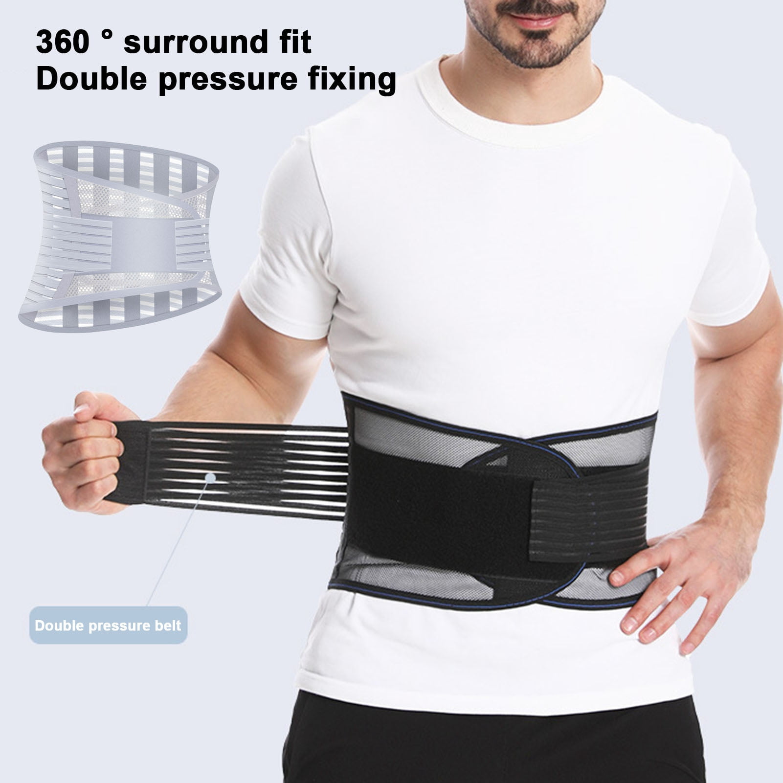 sunsanly Lumbar Protector Lower Back Brace with Dual Adjustable Straps ...