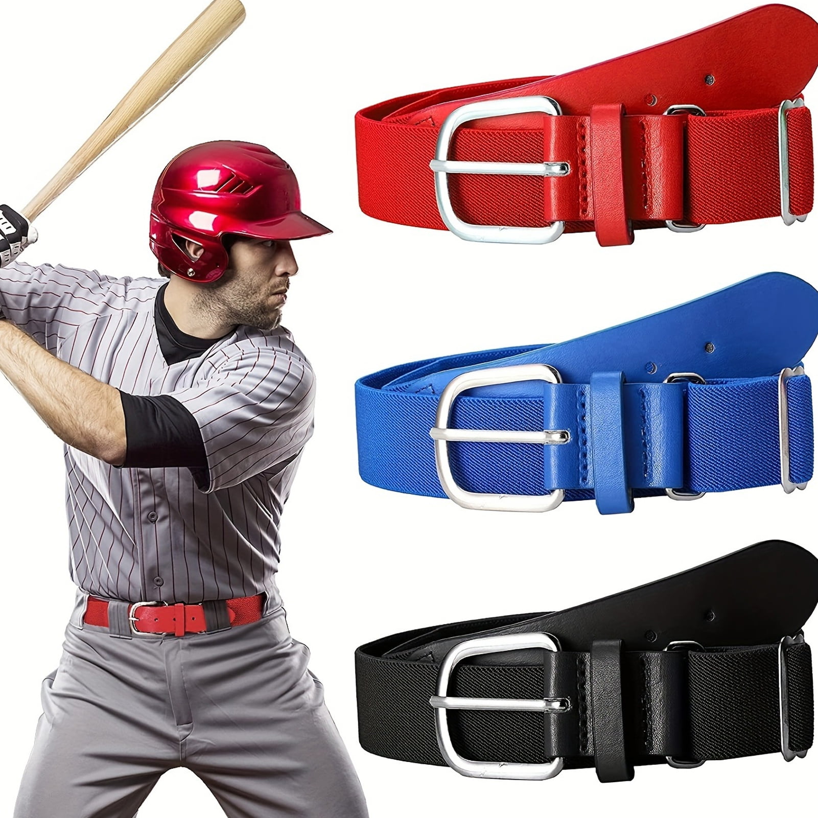 sunsanly Men Youth Baseball Belt Elastic Material Baseball Waistband ...