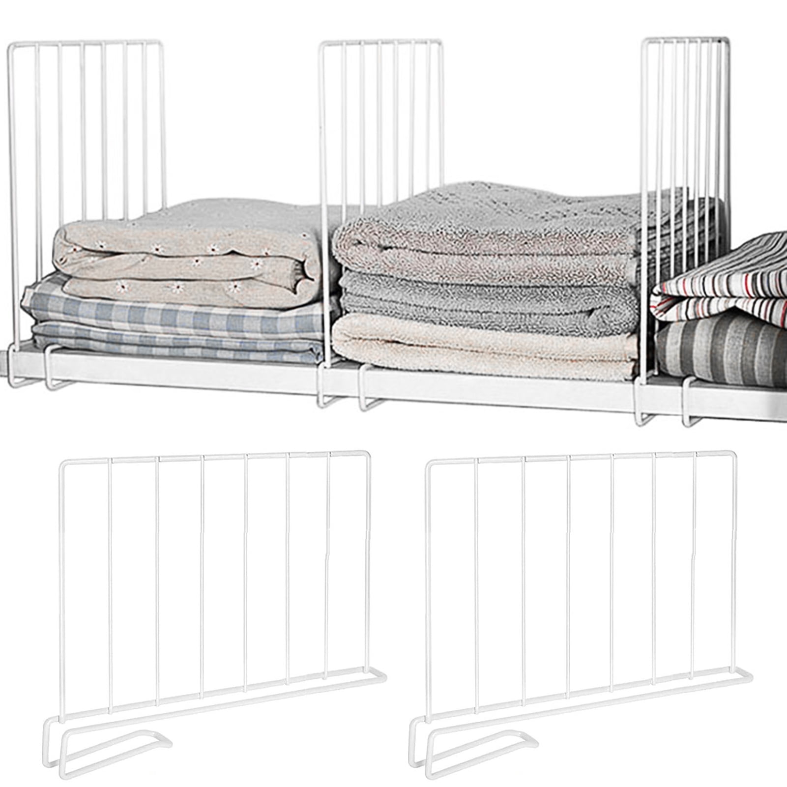 sunsanly Metal Shelf Dividers Closet Shelf Organizer Easy Clip Clothes ...