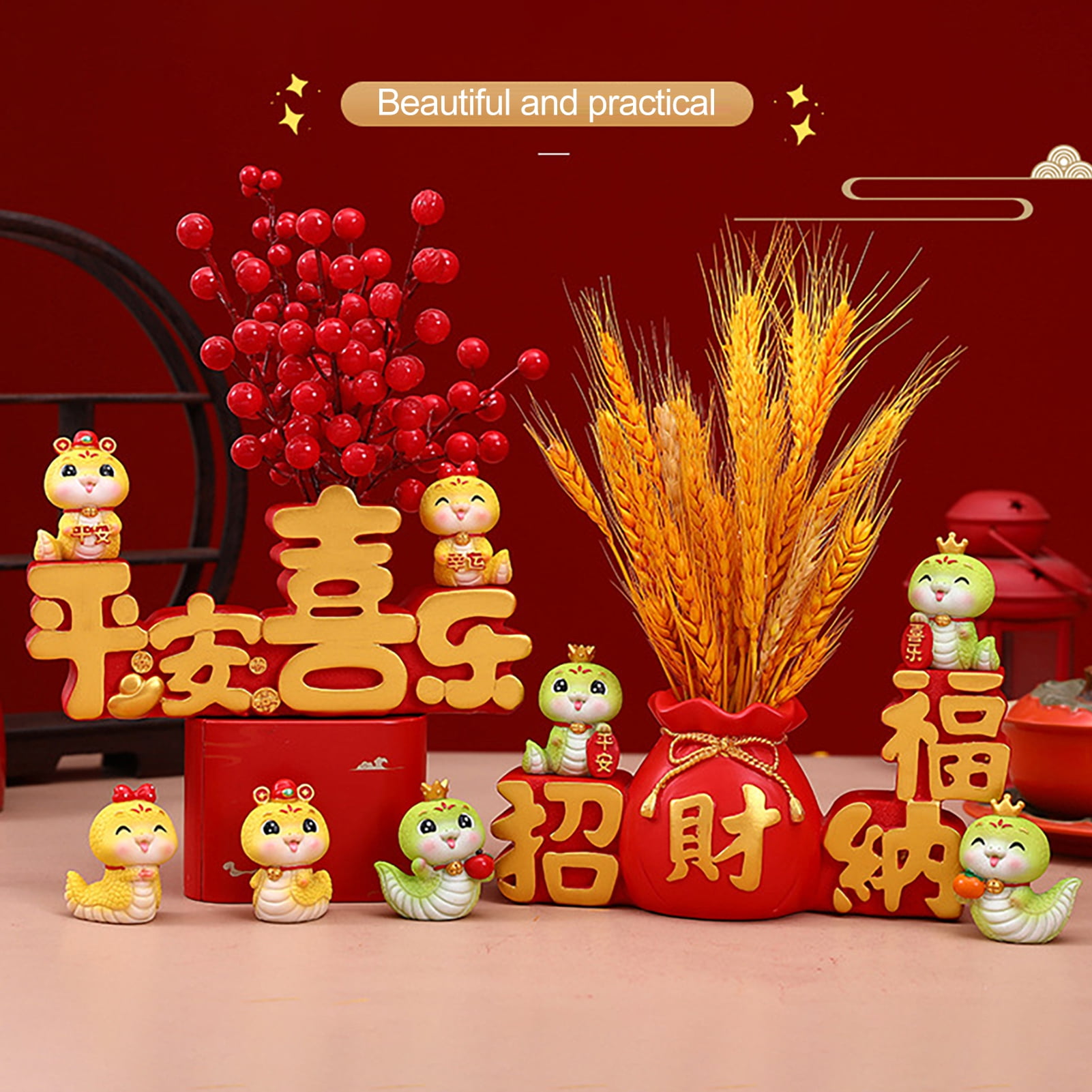 sunsanly Mini Snake Figurine 2025 Year of The Snake Resin Ornament ...