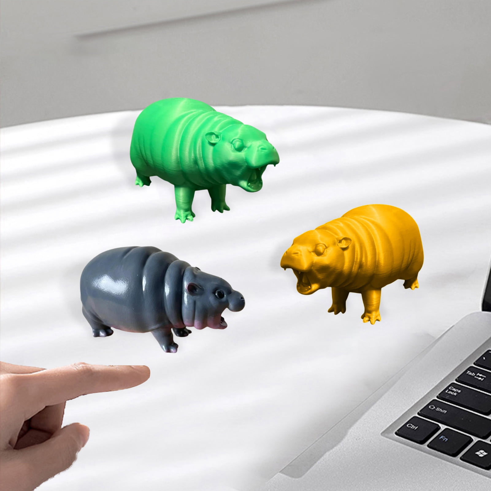 sunsanly Moo Deng Hippo Figure Small Hippo Resin Figurine Tabletop ...