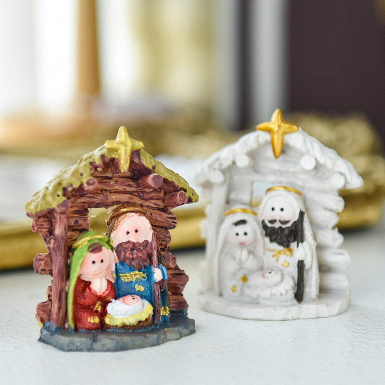 sunsanly Nativity Scene Statue Resin Holy Family Christmas Decoration ...