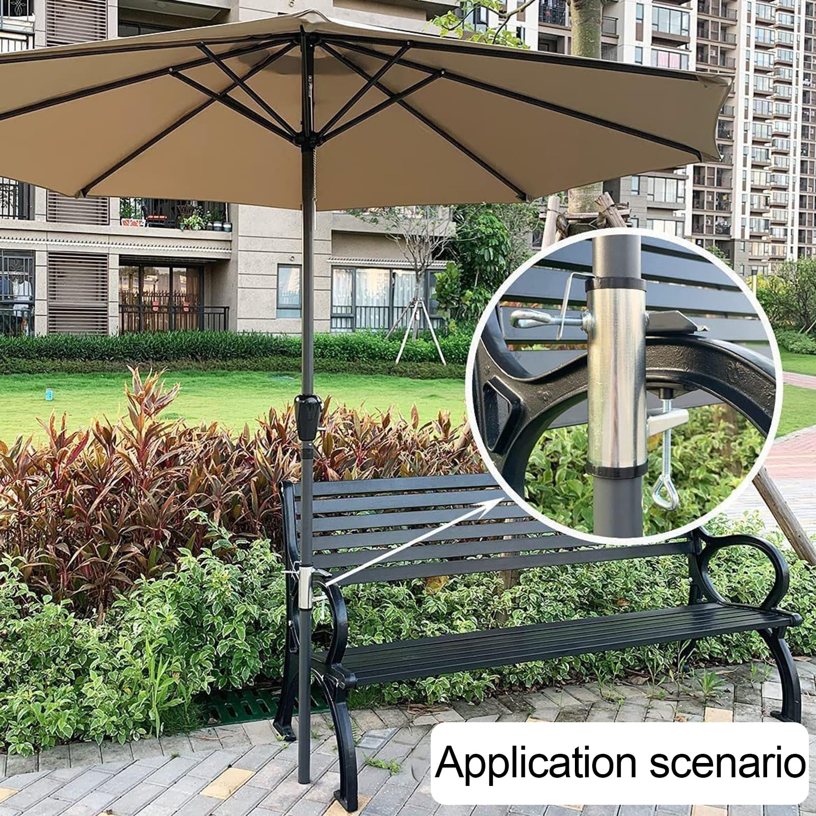 sunsanly Outdoor Chair Umbrella Clamp Heavy Duty Metal Adjustable ...