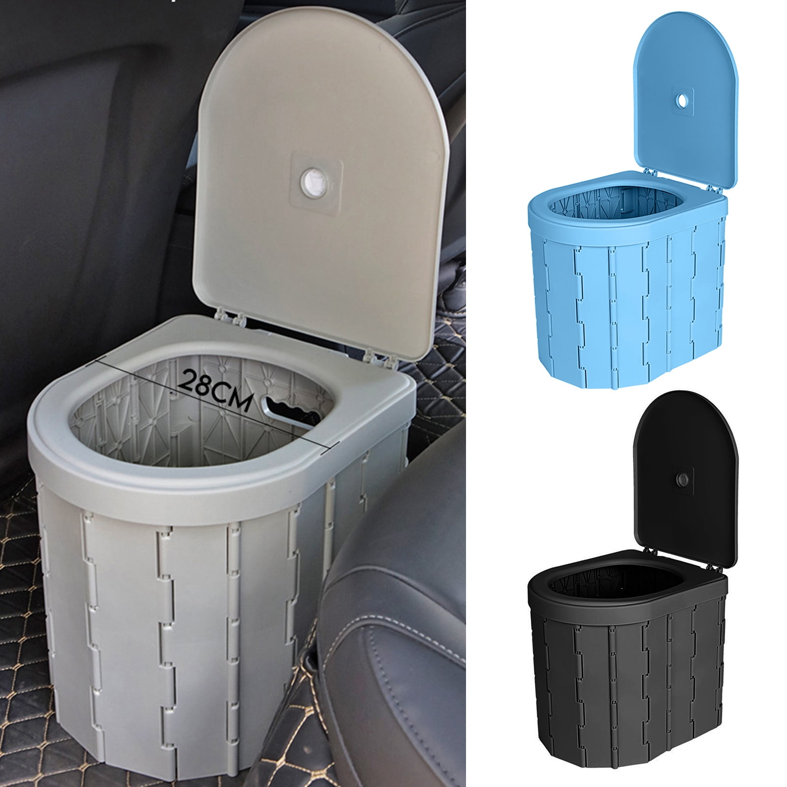 sunsanly Outdoor Folding Toilet with Lid Great Load Bearing Easy ...