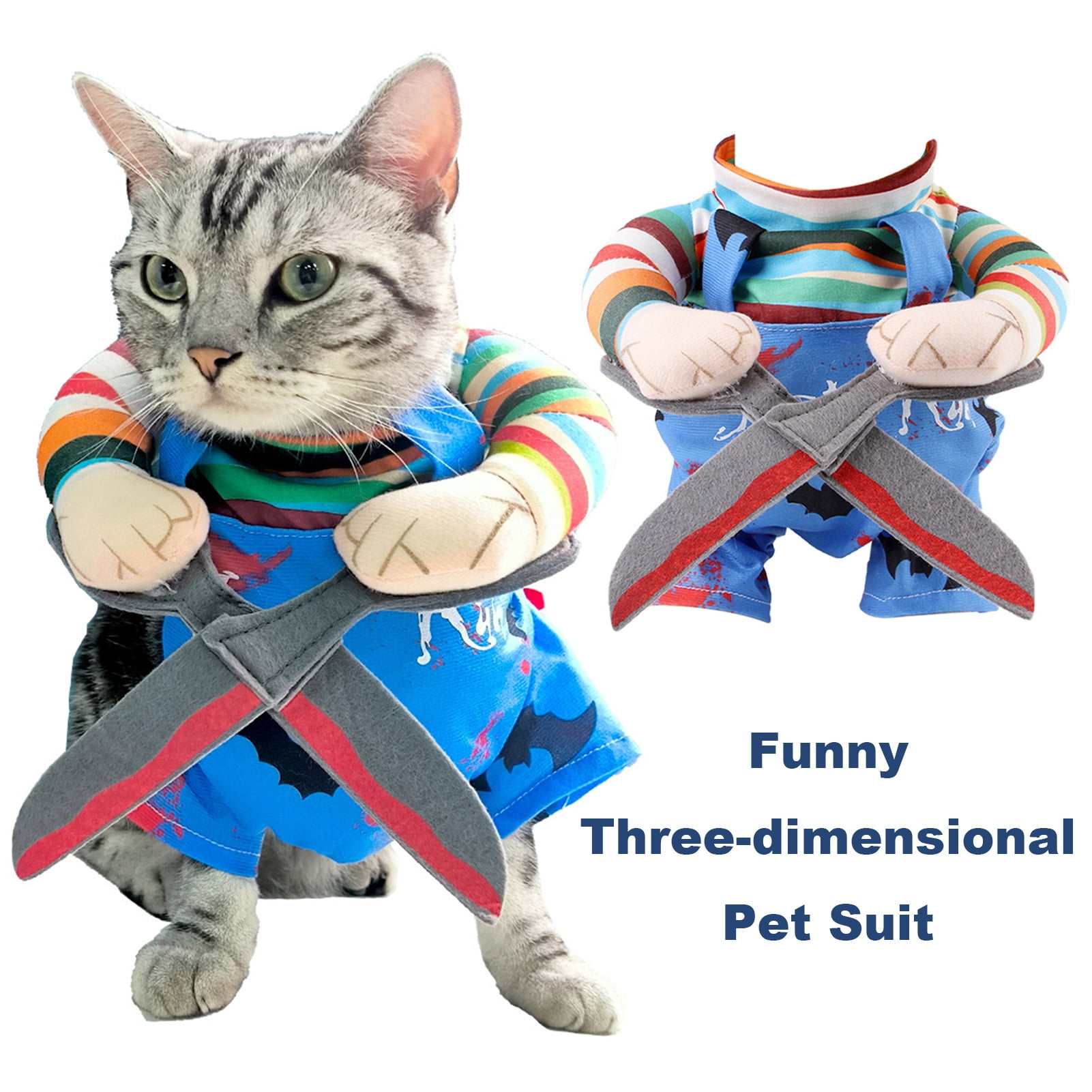 sunsanly Pet Halloween Costume Cat Funny Outfit with Adjustable Straps ...