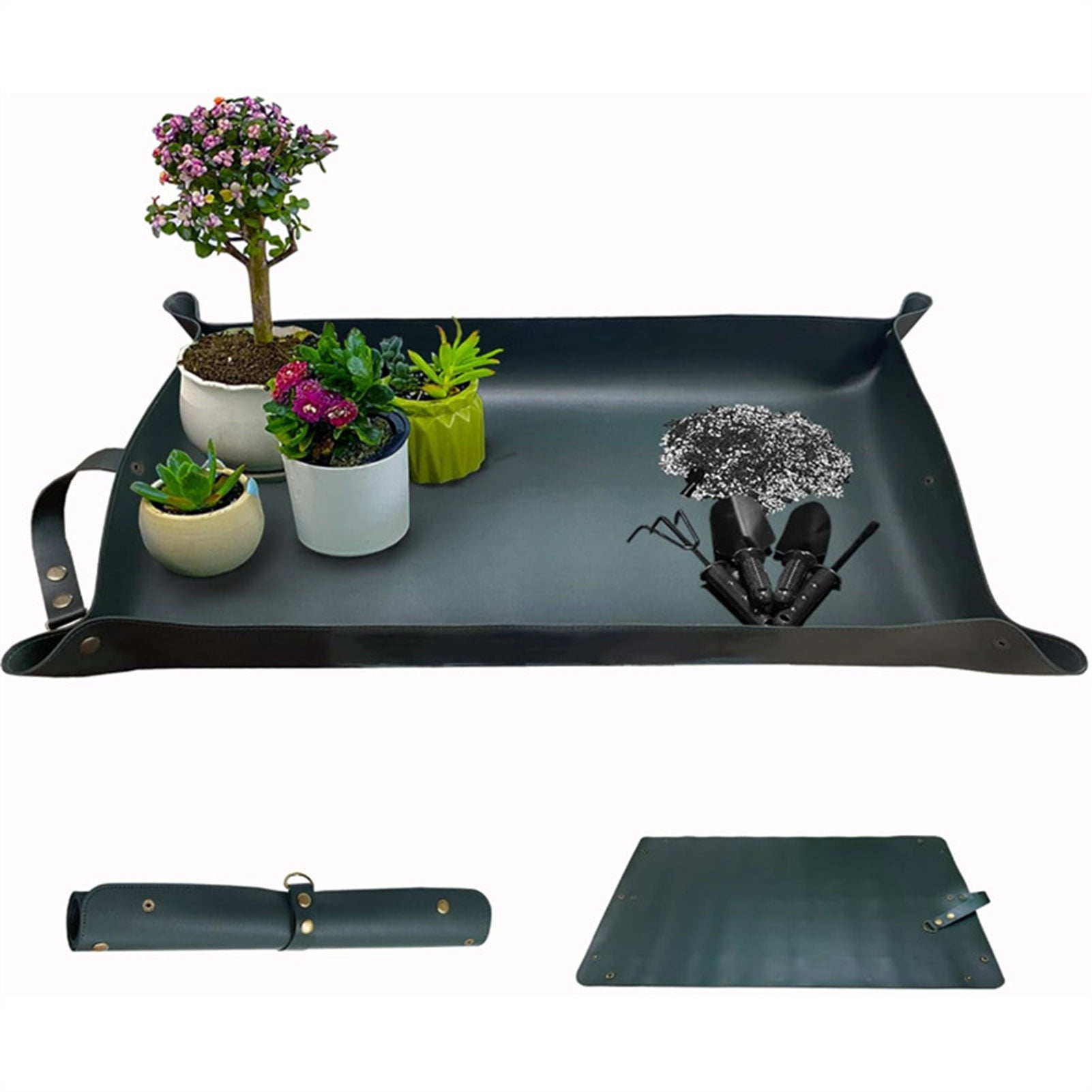 sunsanly Plants Repotting Mat Foldable Faux Leather Garden Potted Plant ...