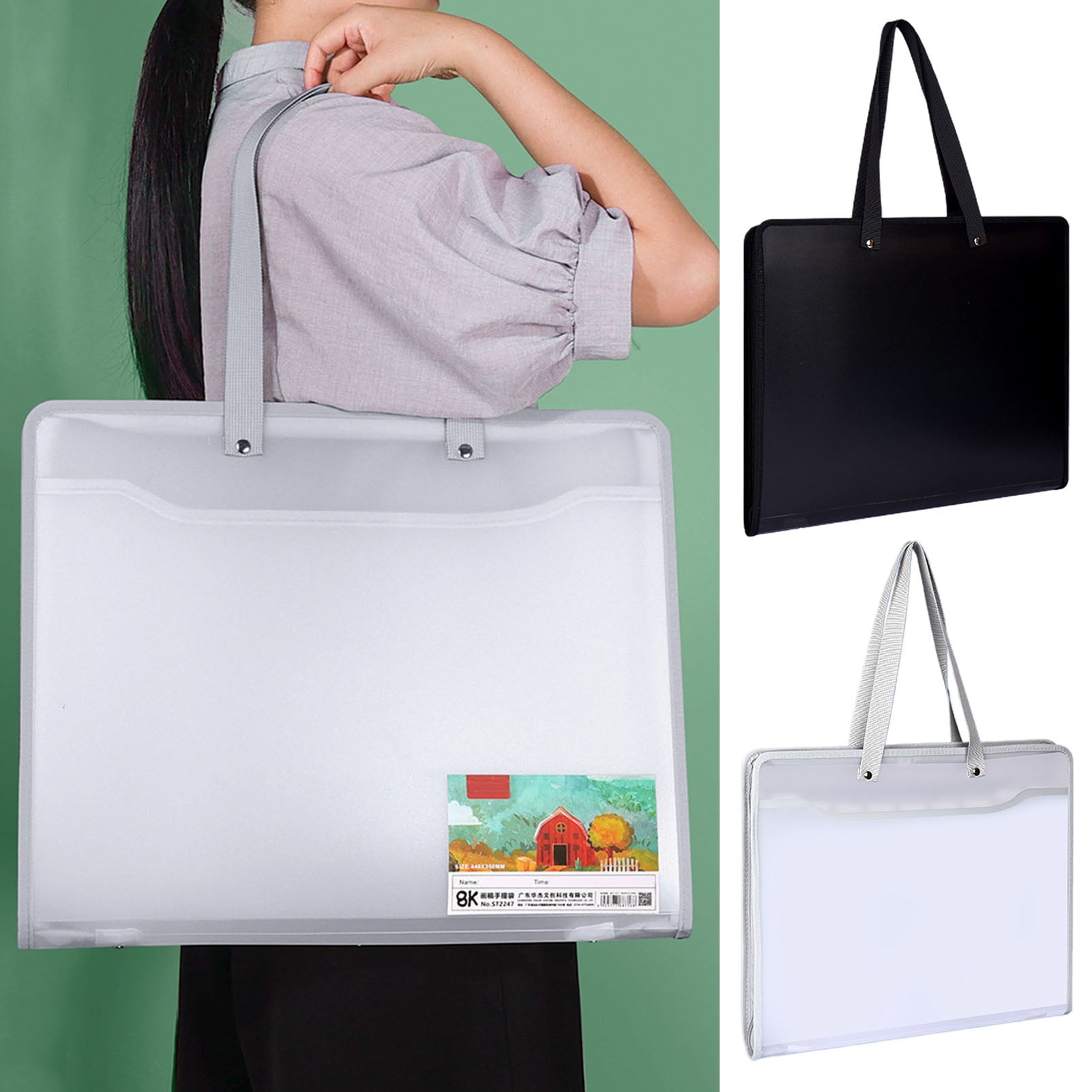 sunsanly Portable Painting Bag Storage Book Waterproof Zipper Closure ...