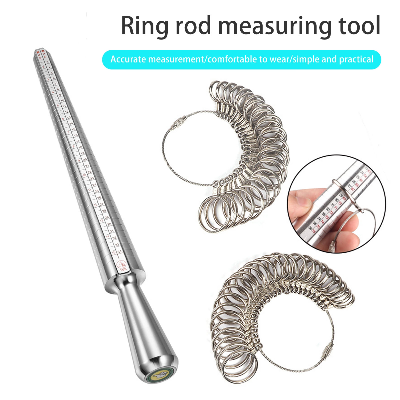 sunsanly Ring Sizer Measuring Tool Set Easy Jewelry Sizing Solution US ...