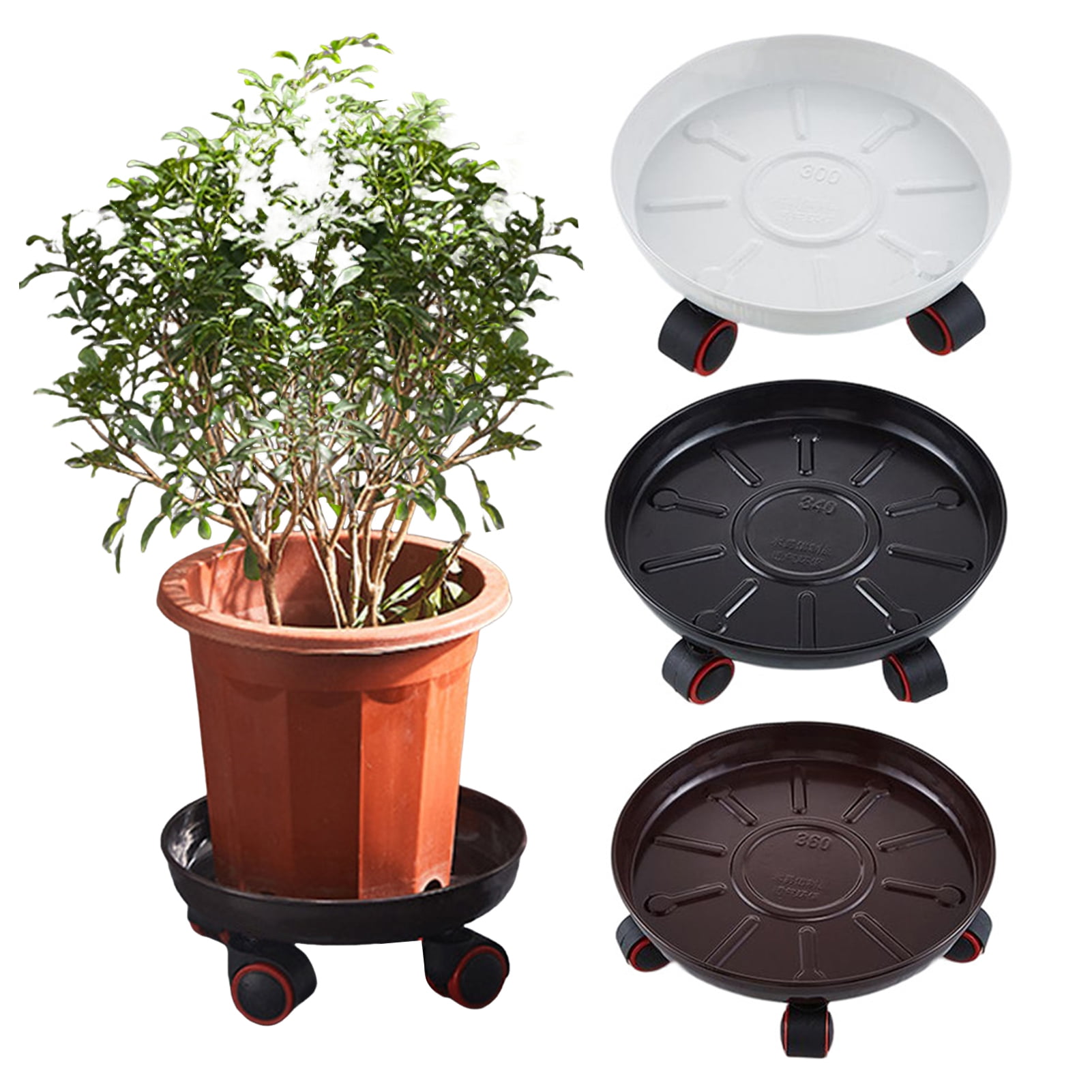 sunsanly Rolling Plant Caddy Metal Heavy Duty Plant Stand with 360 ...
