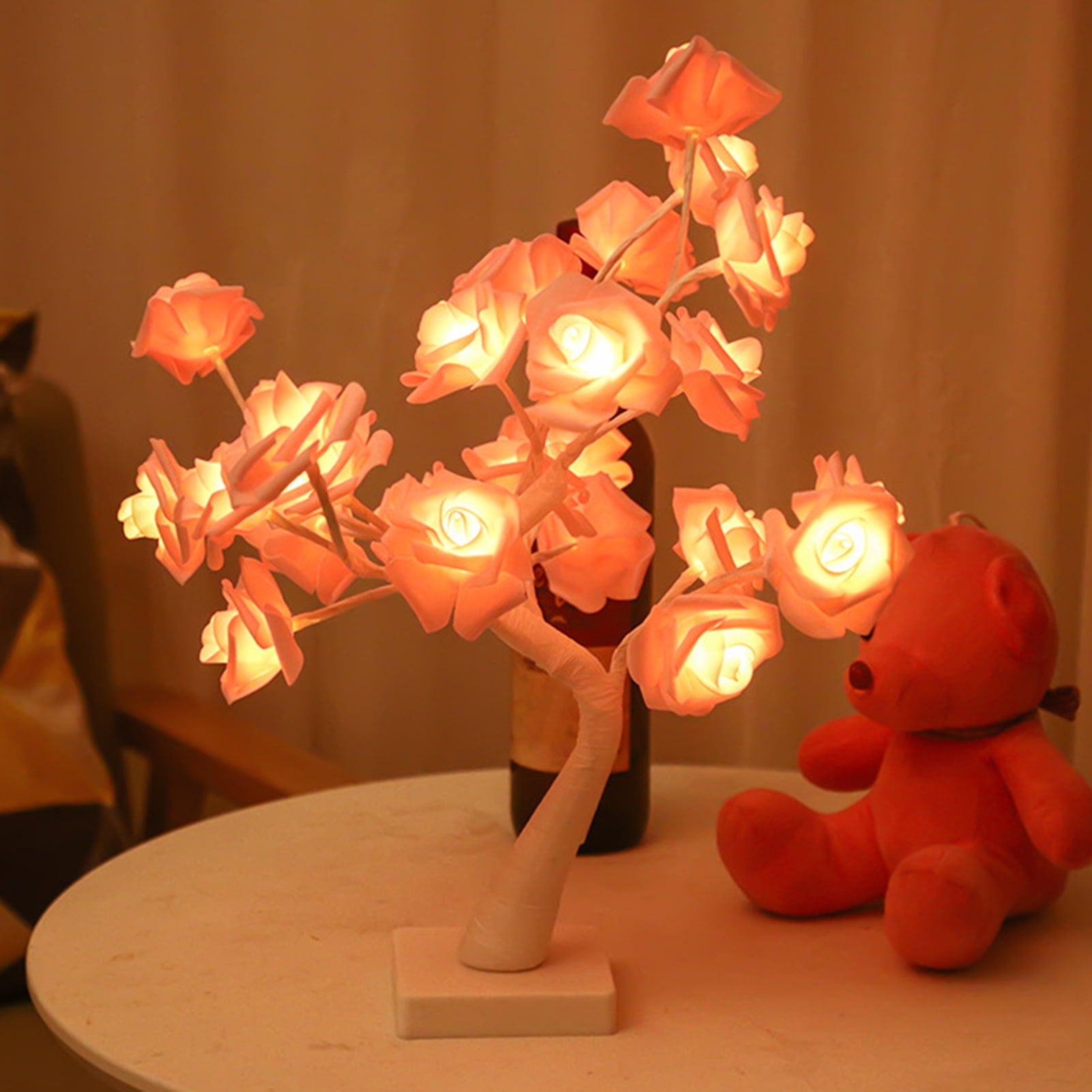sunsanly Rose Flower Lamp Realistic Looking Battery-operated Soft ...