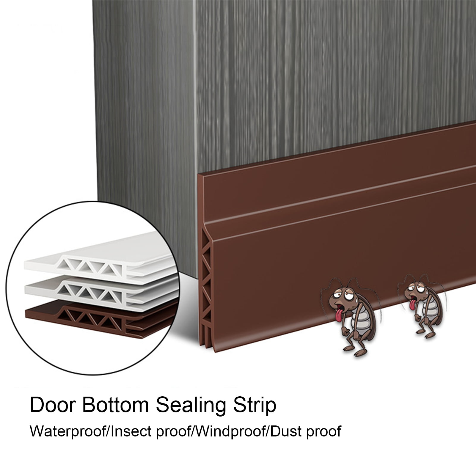 sunsanly Silicone Door Seal Strip Waterproof Adhesive Weather Stripping ...