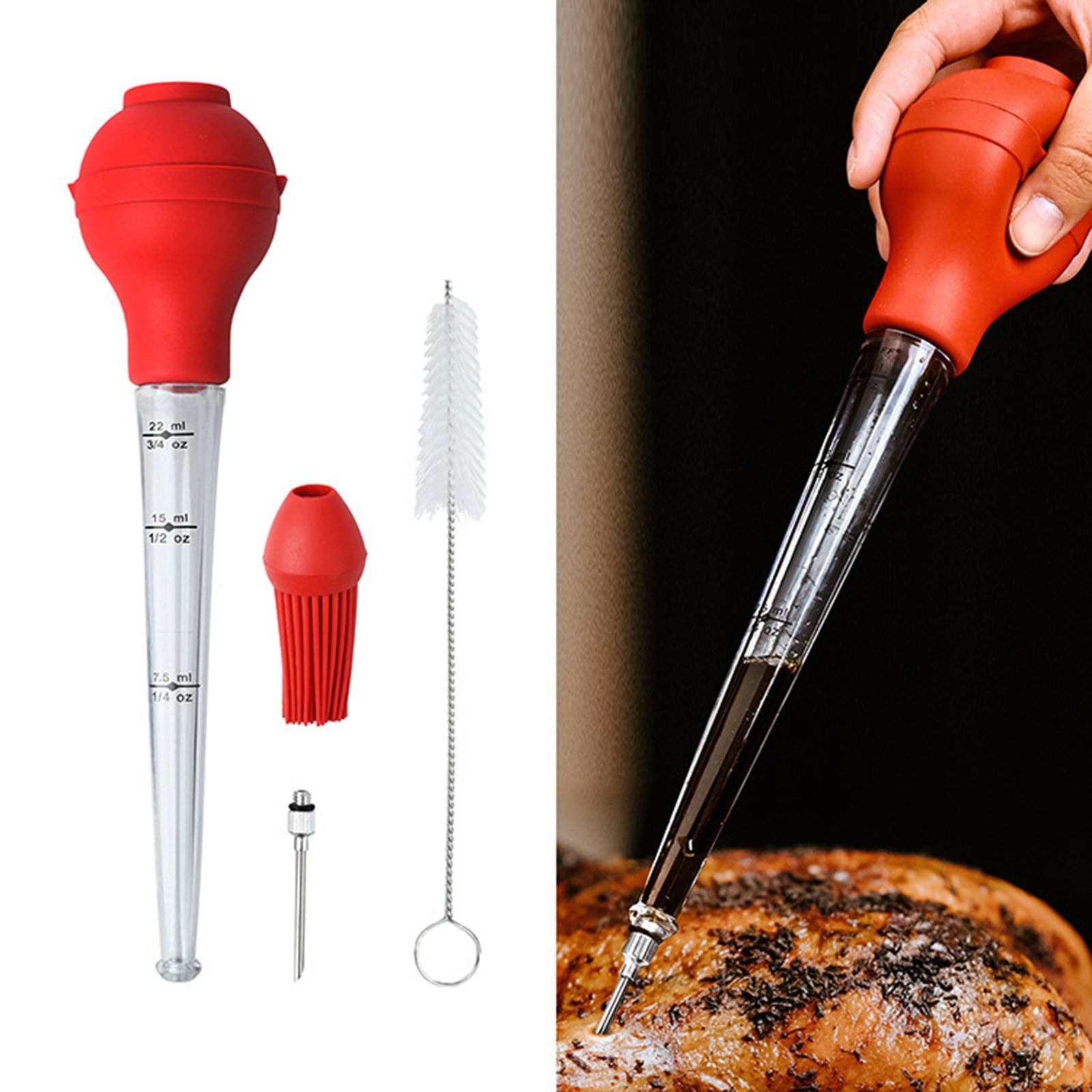 sunsanly Silicone Turkey Basters with Measurement Markings for Cooking ...