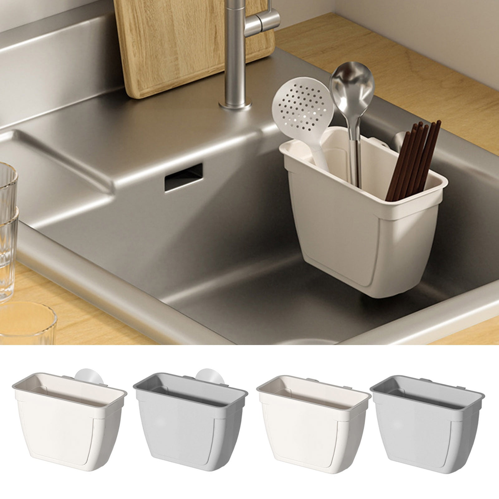 sunsanly Sink Mount Kitchen Drainier Suction Cup Basket Large Capacity ...