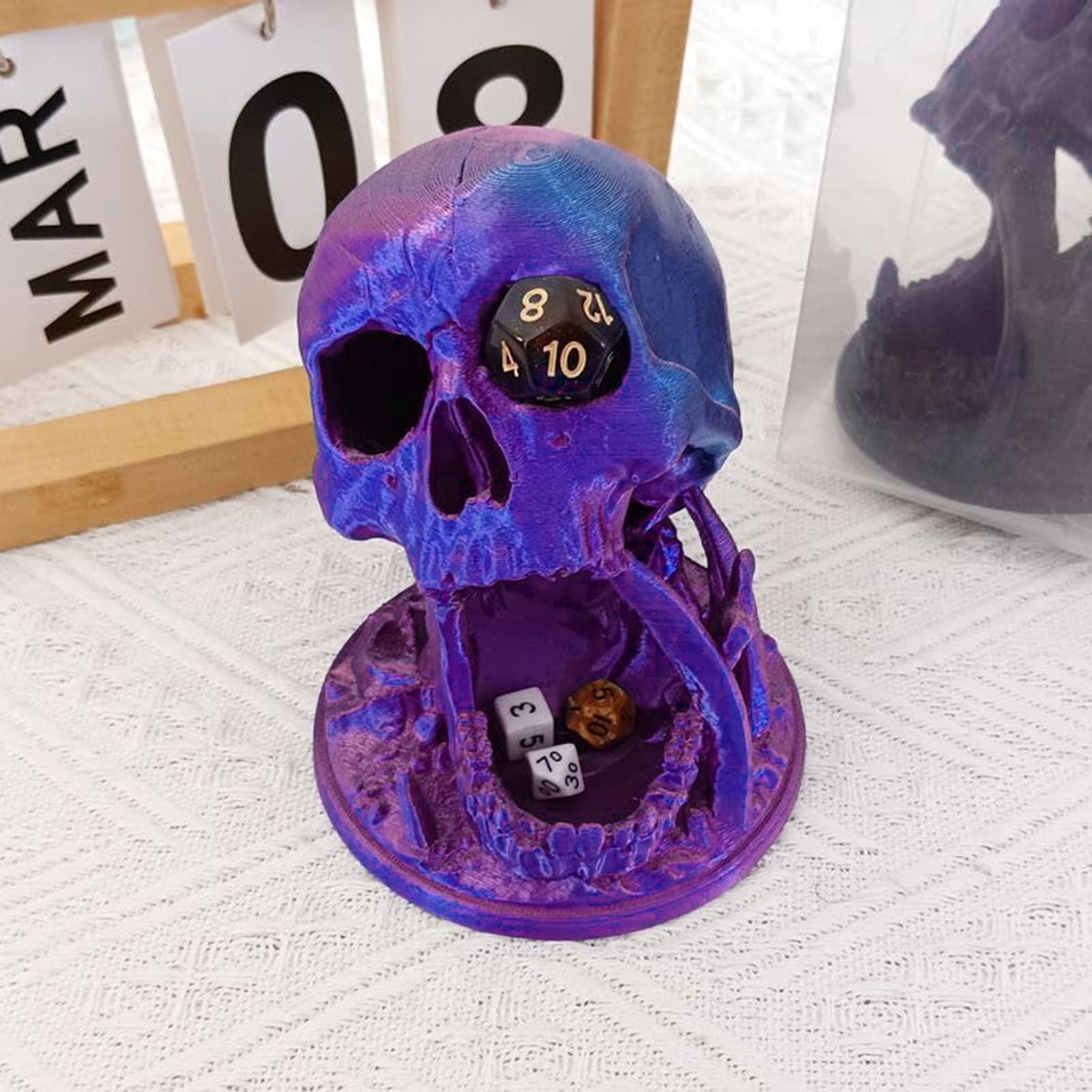 sunsanly Skull Dice Tower Skull DND Dice Rolling Tower Tabletop RPG ...