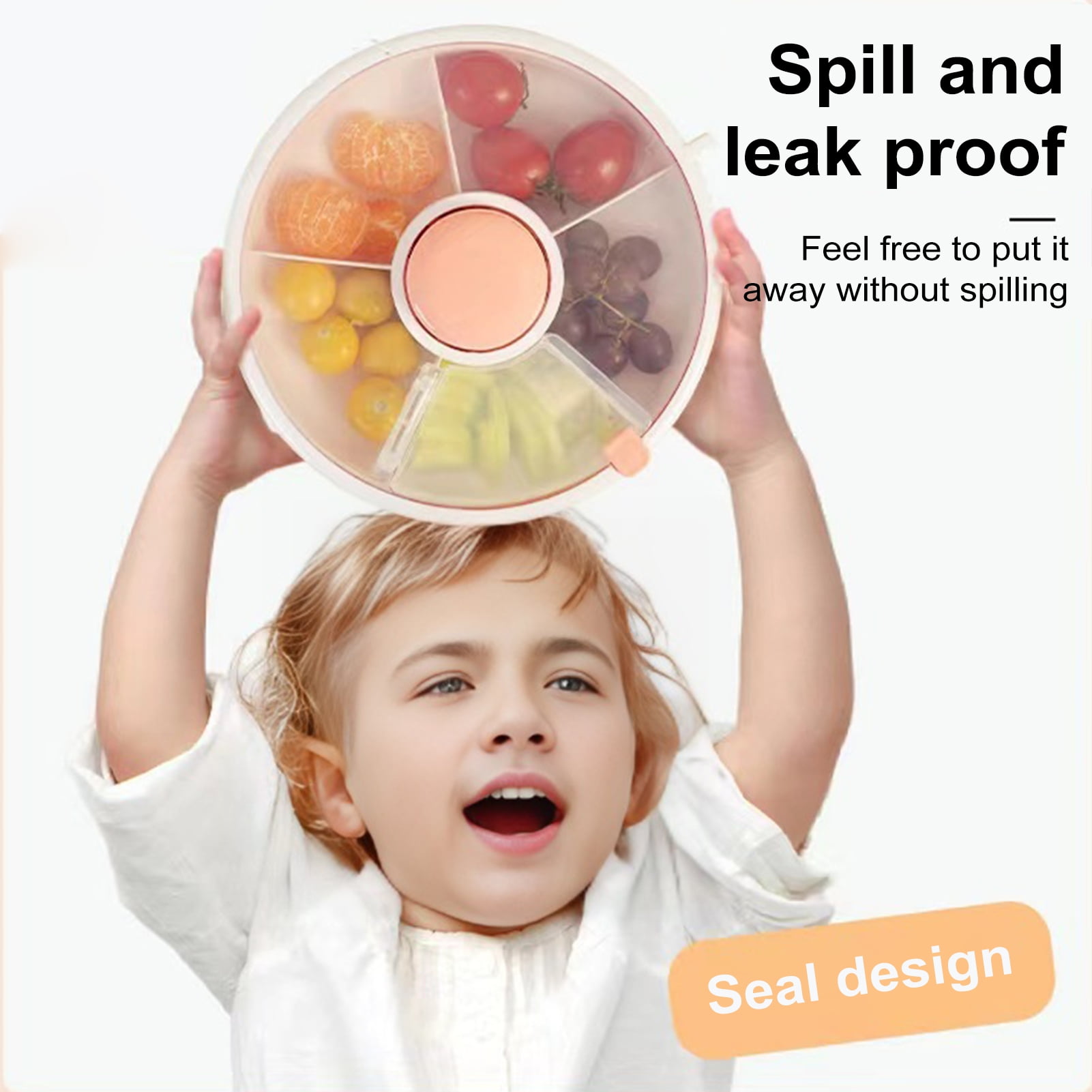 sunsanly Snack Spinner Container 5 Compartments Snack Box Easy On-the ...