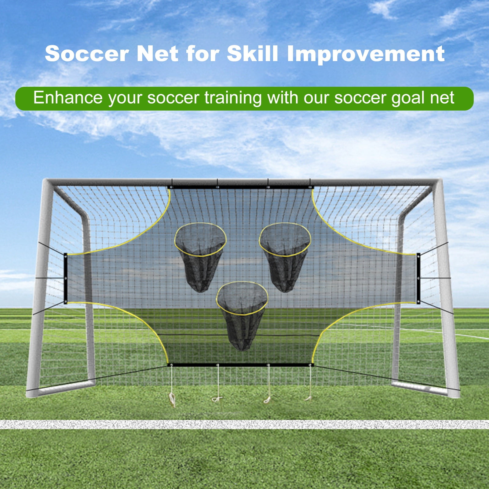 sunsanly Soccer Goal Net with Scoring Zones Portable Folding Outdoor ...
