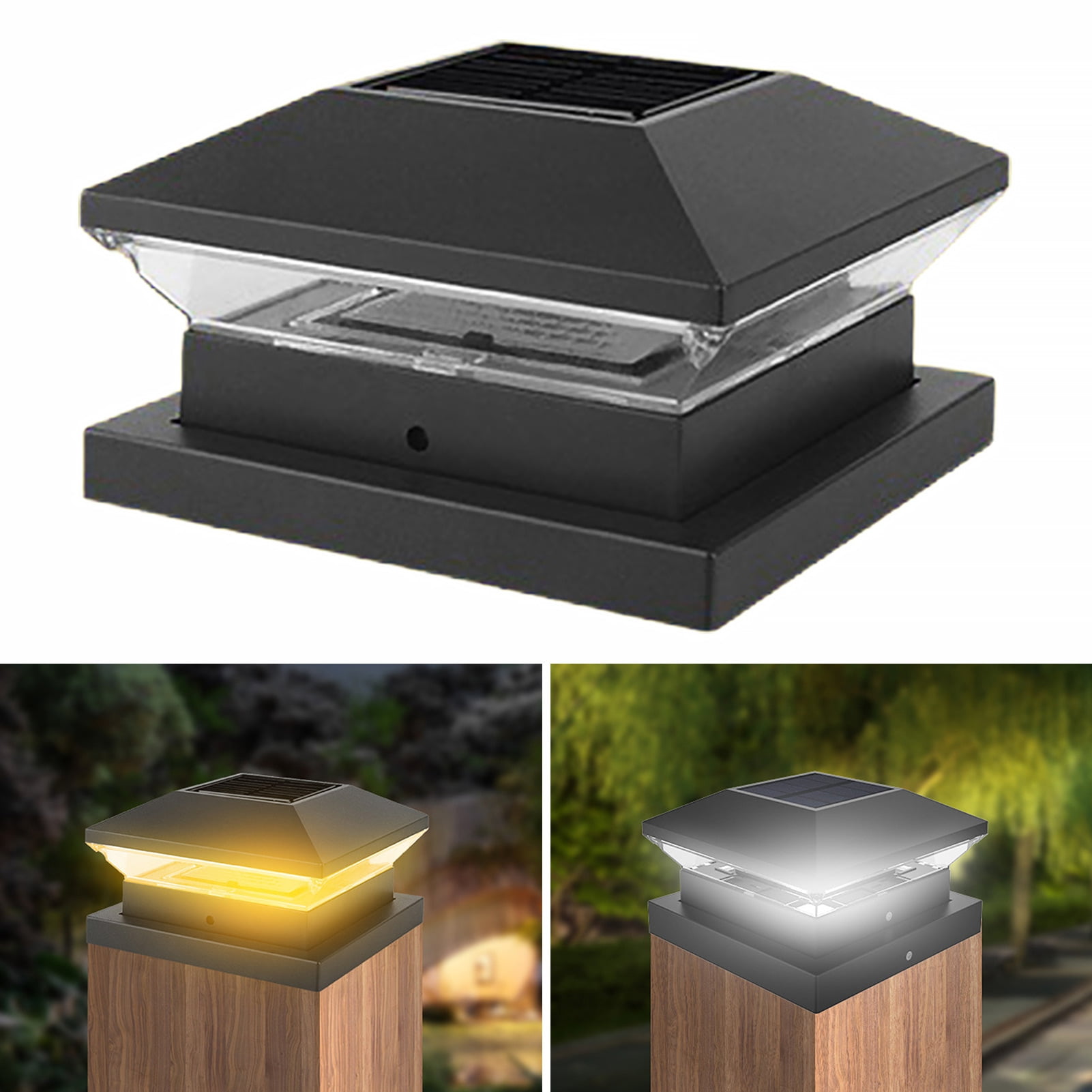 sunsanly Solar Powered Pillar Lamp 8 LED Light Waterproof 360 Degree ...