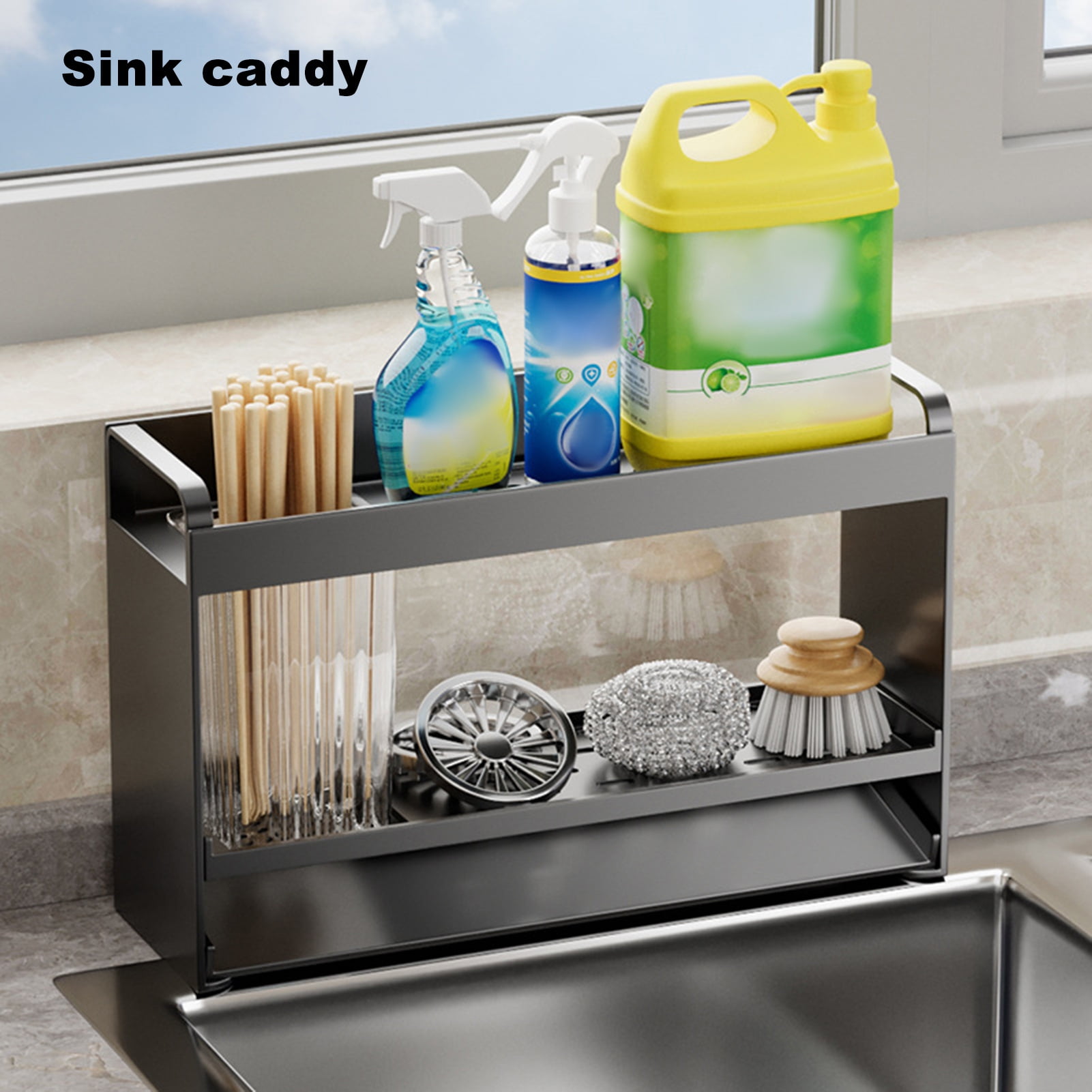 sunsanly Sponge Holder Storage Rack Rustproof Corrosion Resistant ...