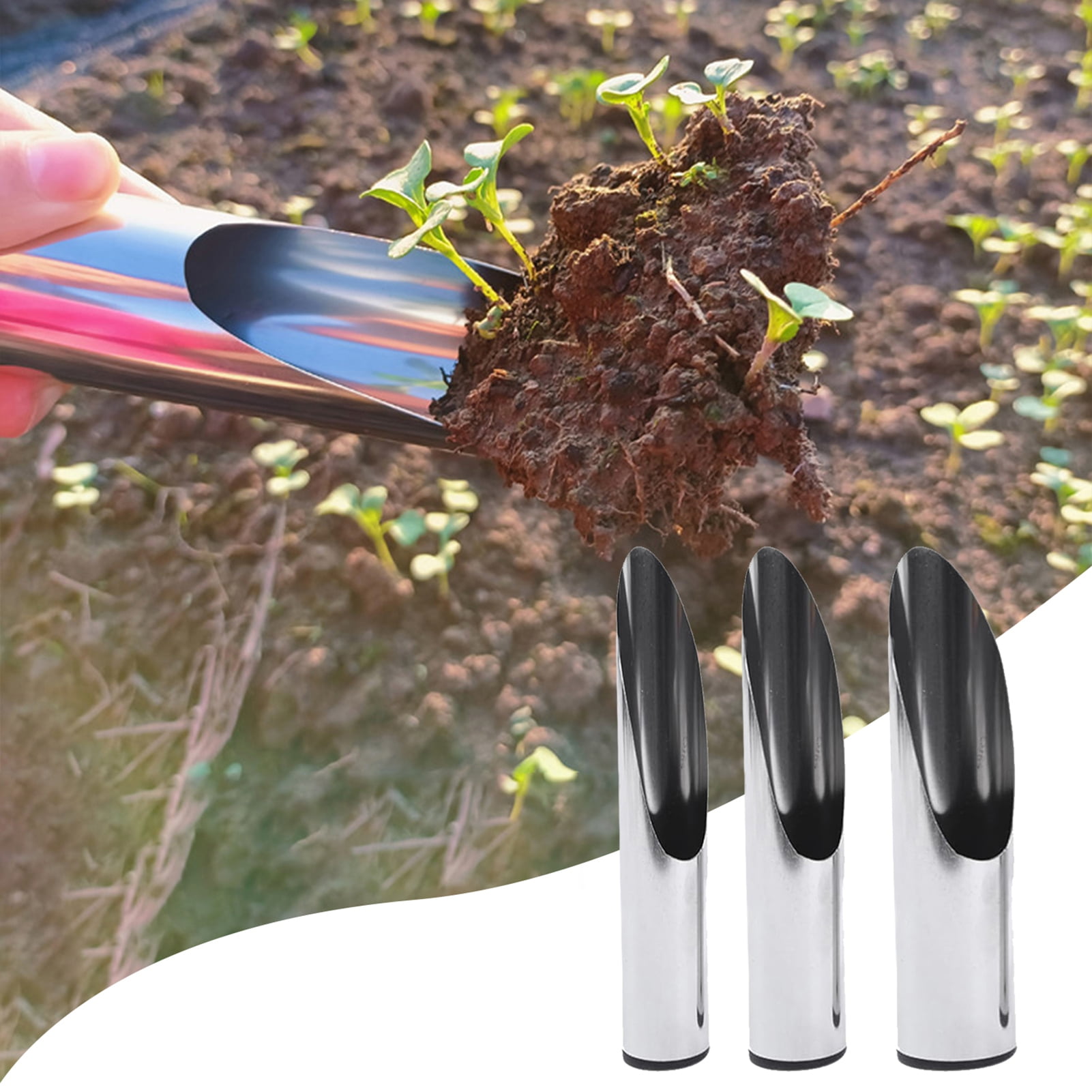 sunsanly Stainless Steel Bonsai Soil Scoop Garden Soil Dig Shovel Metal ...