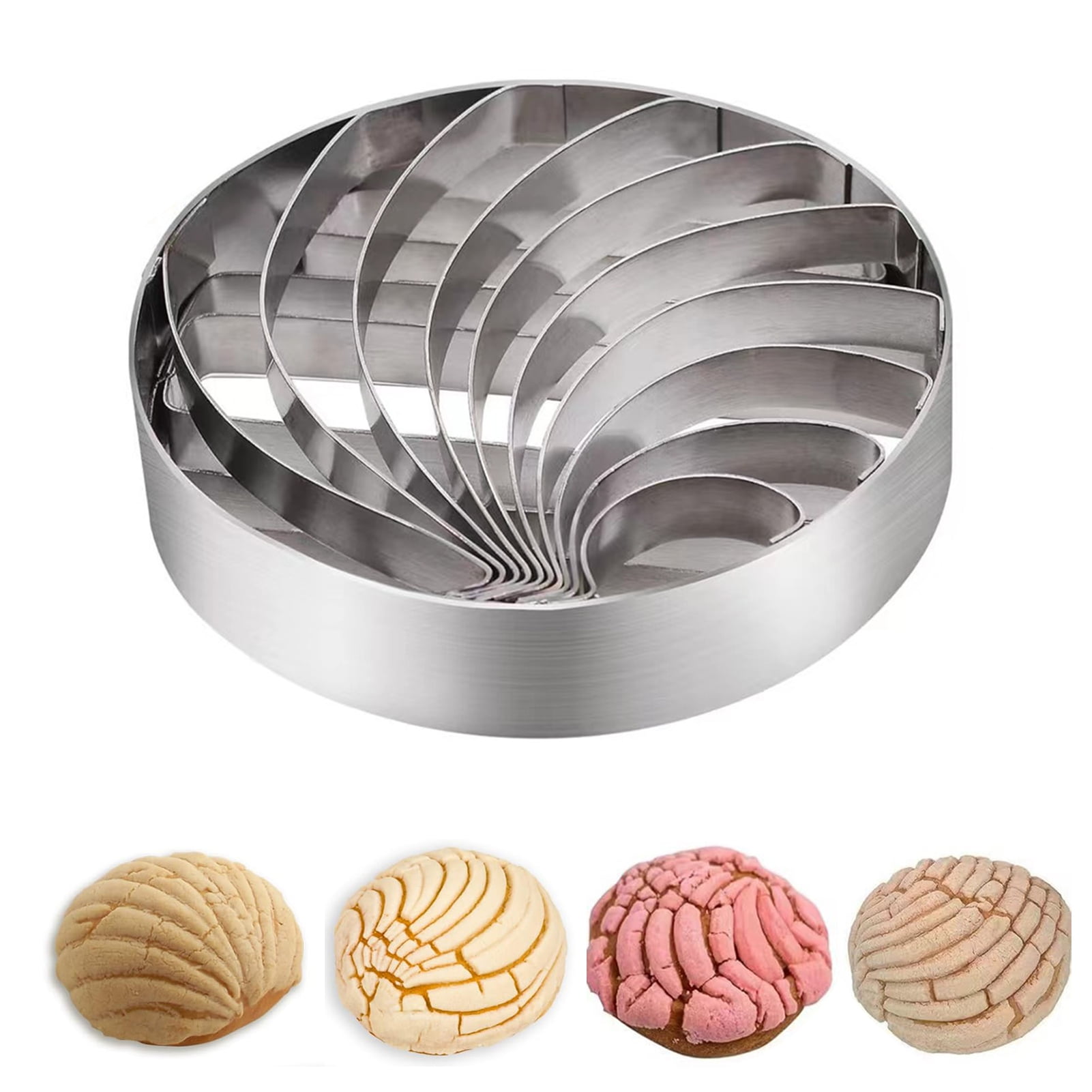 sunsanly Stainless Steel Concha Cutter 4 Inches Two-Sided Bread Mold ...