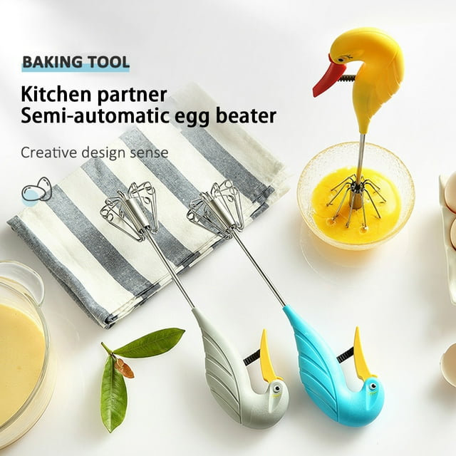 sunsanly Stainless Steel Semi-Automatic Eggbeater Whisk Hand Push ...