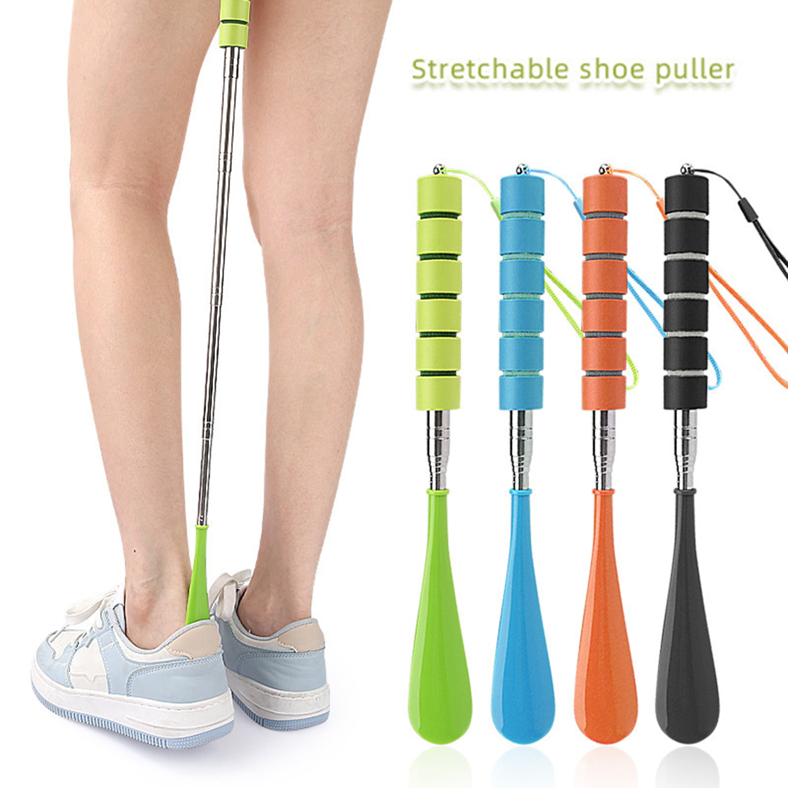 sunsanly Stainless Steel Shoe Horn Telescopic Anti-slip Handle Seniors ...