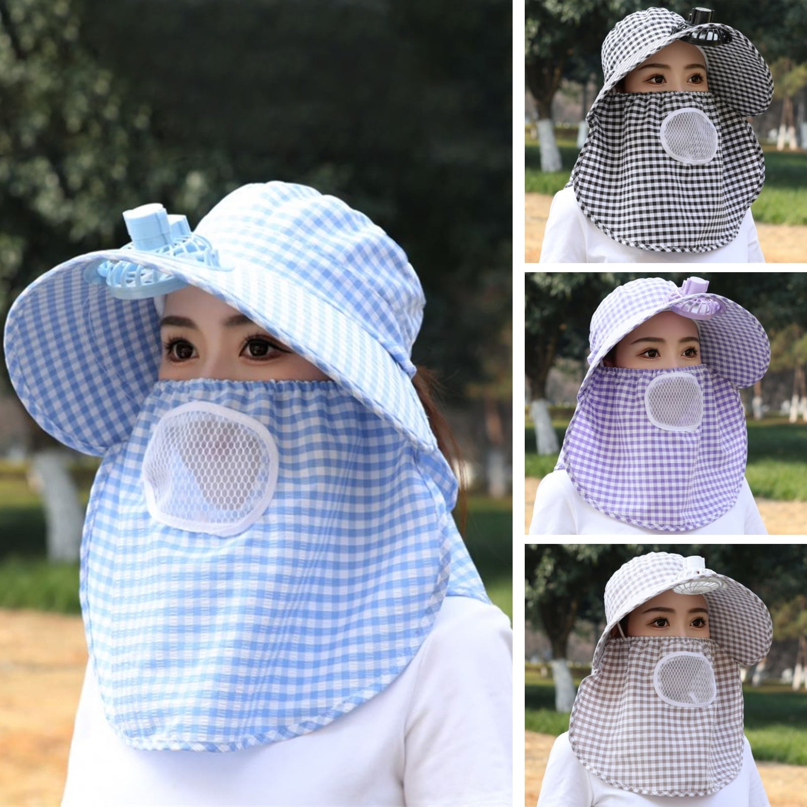 sunsanly Unisex Sun Hat with Face Front Cover Face Neck USB Three Gear ...