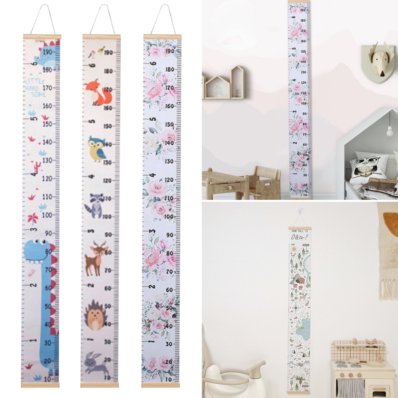 sunsanly Wall Hanging Kids Growth Chart Precise Scale Children Room ...