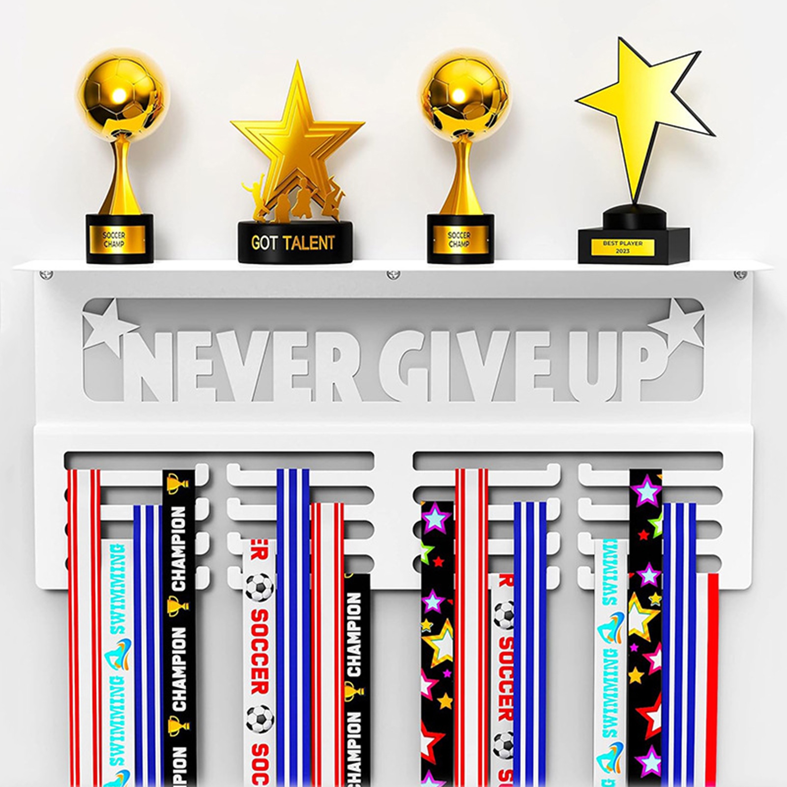 sunsanly Wall Mount Medal Holder Heavy Duty Metal Trophy Display ...