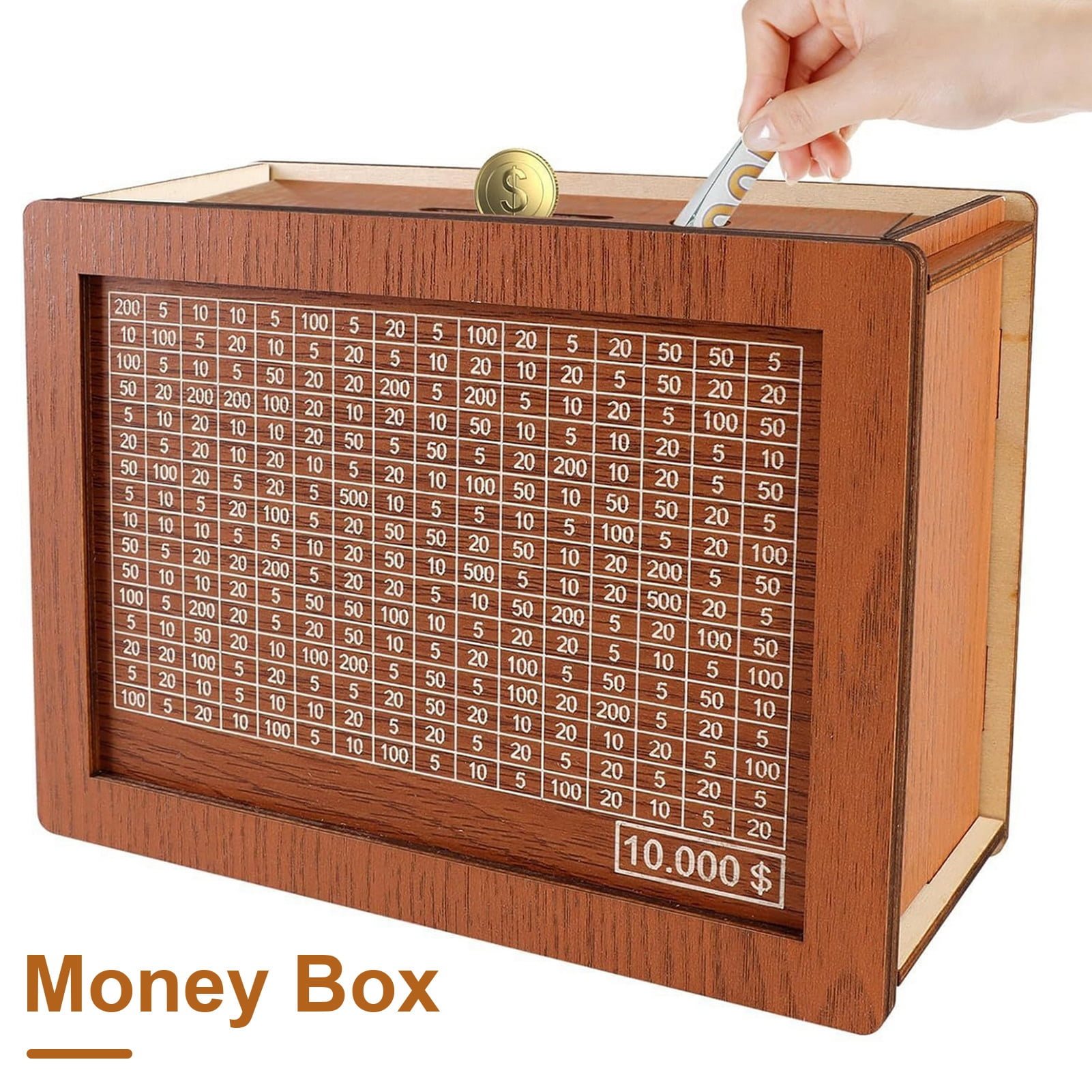 sunsanly Wood Money Box with Counter Large Capacity Piggy Bank Coin ...
