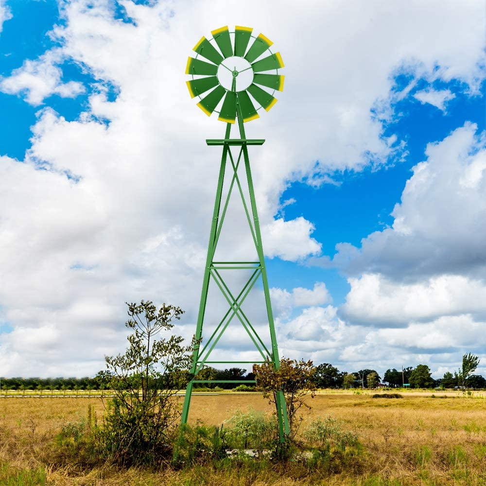 sunseen 8FT Windmill Decor Outdoor Ornamental Wind Sculptures Spinners ...