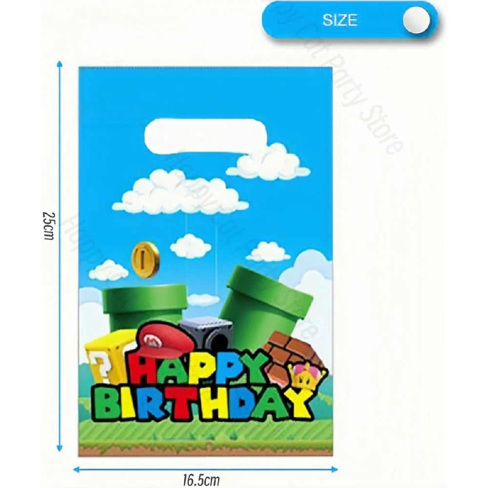 super Mario Gift Bags Birthday Decoration Super Bros Goody Biscuit ...