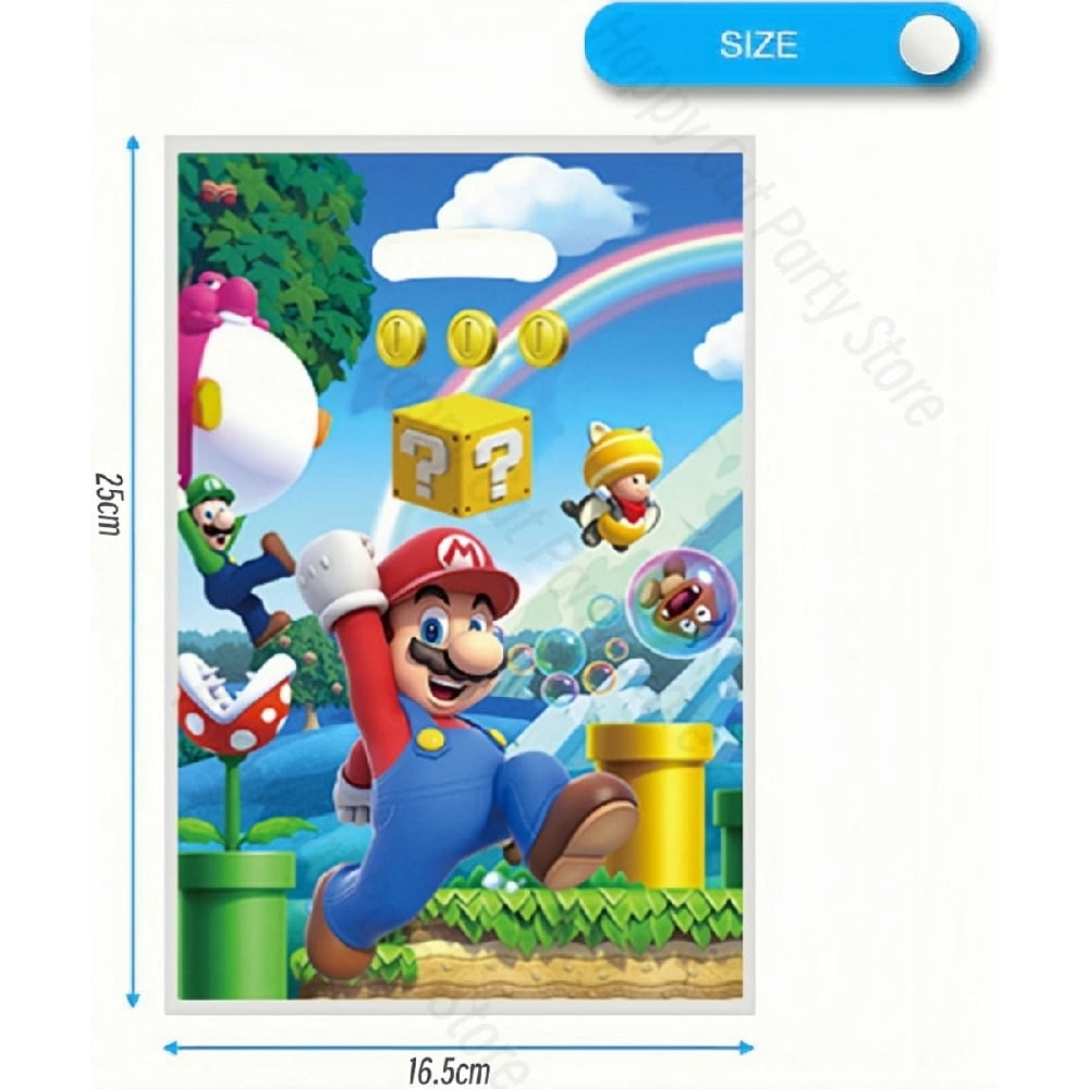 super Mario Gift Bags Birthday Decoration Super Bros Goody Biscuit ...