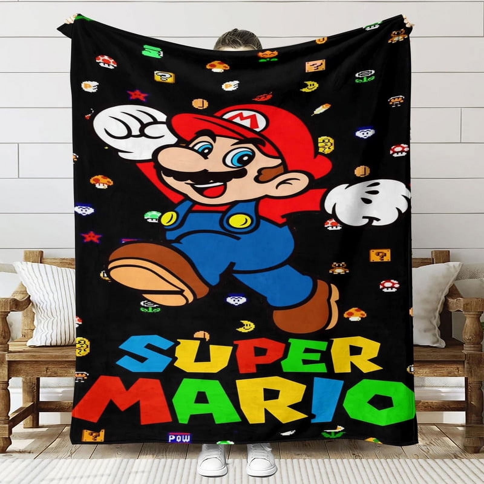 super mario Throw Blanket Gifts for Fans Lover Girls Boys Women Present ...