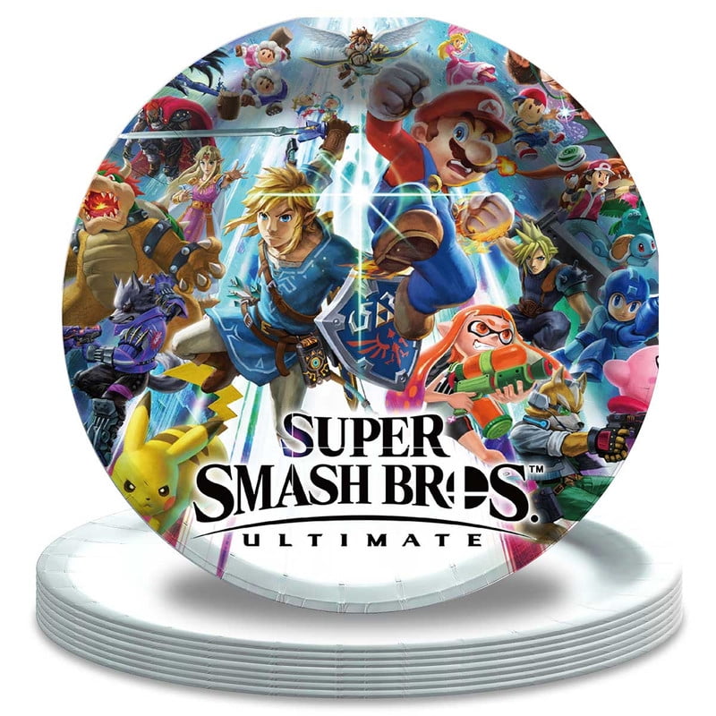 super smash bros Party Decorations Tableware Plates Supplies Birthday ...