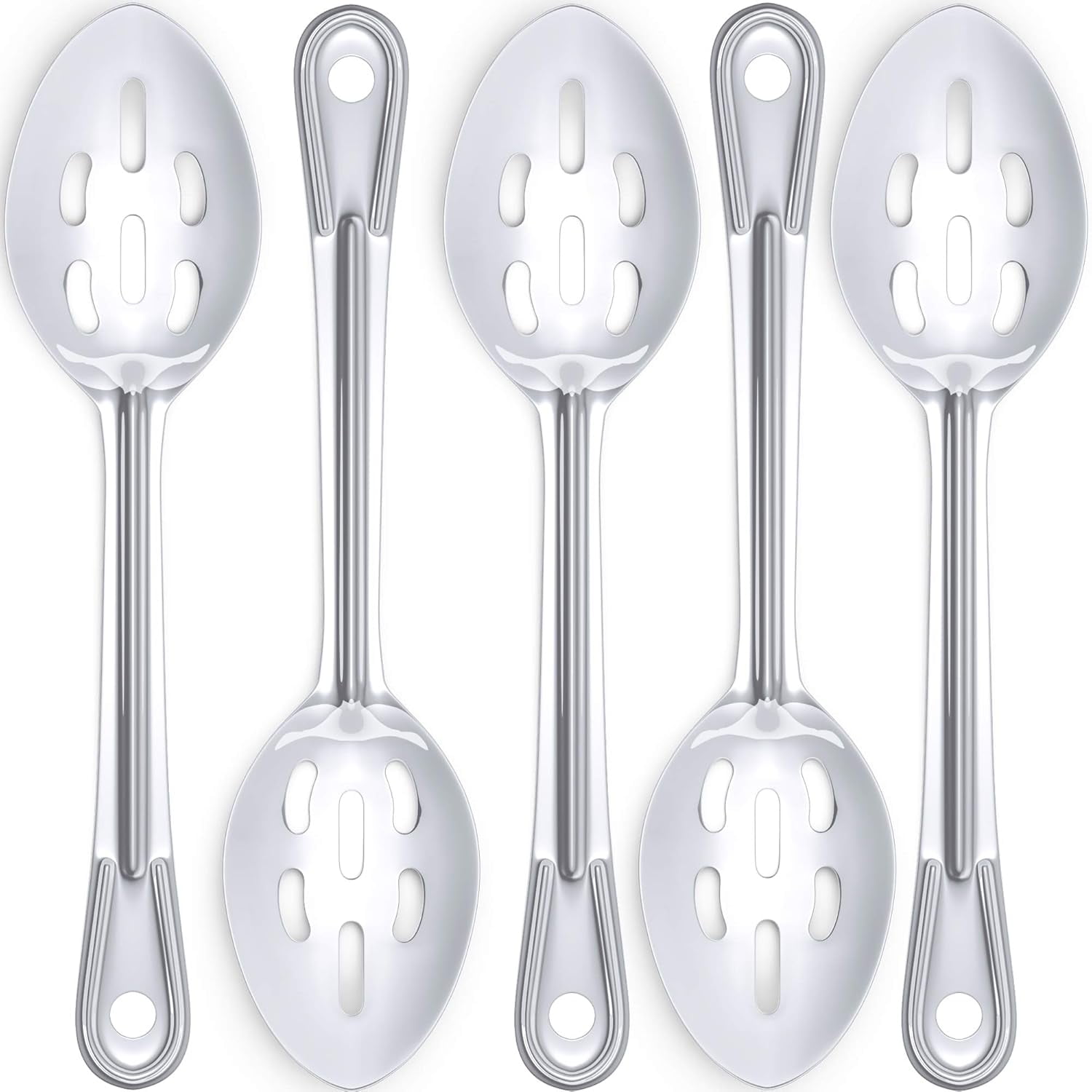 super strong, ergonomic 11 in serving spoon 5 pk. big, slotted ...