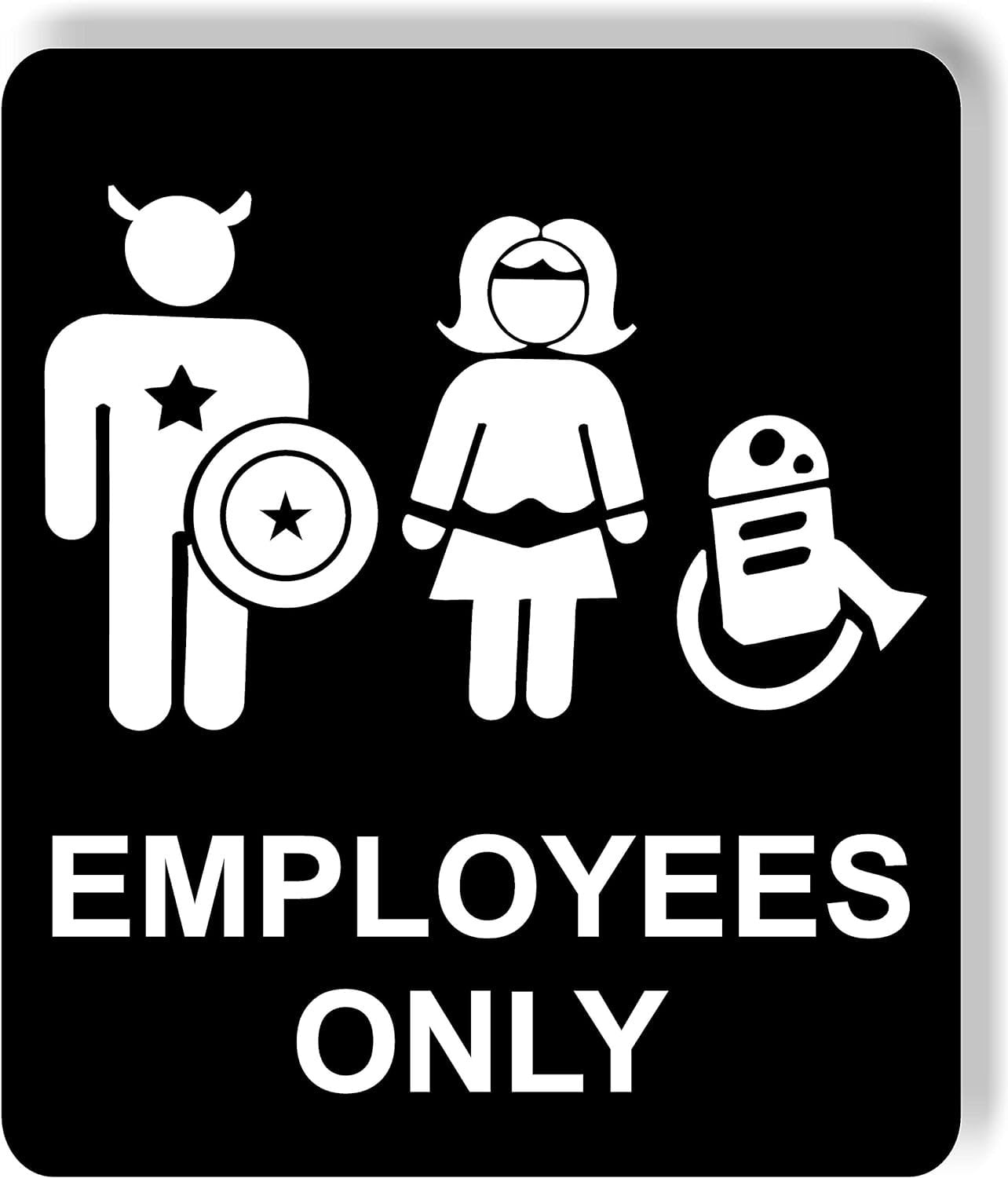 superhero employees only sign Aluminum Composite Outdoor Sign 8.5" x10 ...