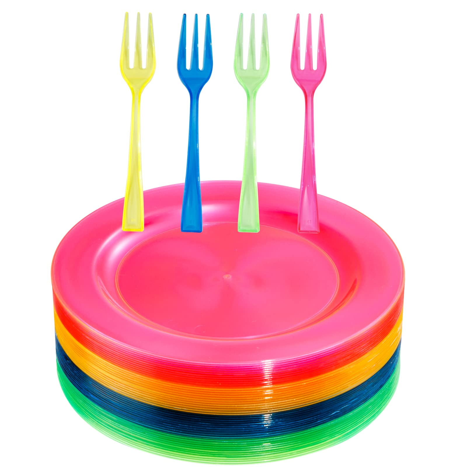 supernal Clear ColorITSC Plastic Dessert Plates 100pcs Appetizers ...