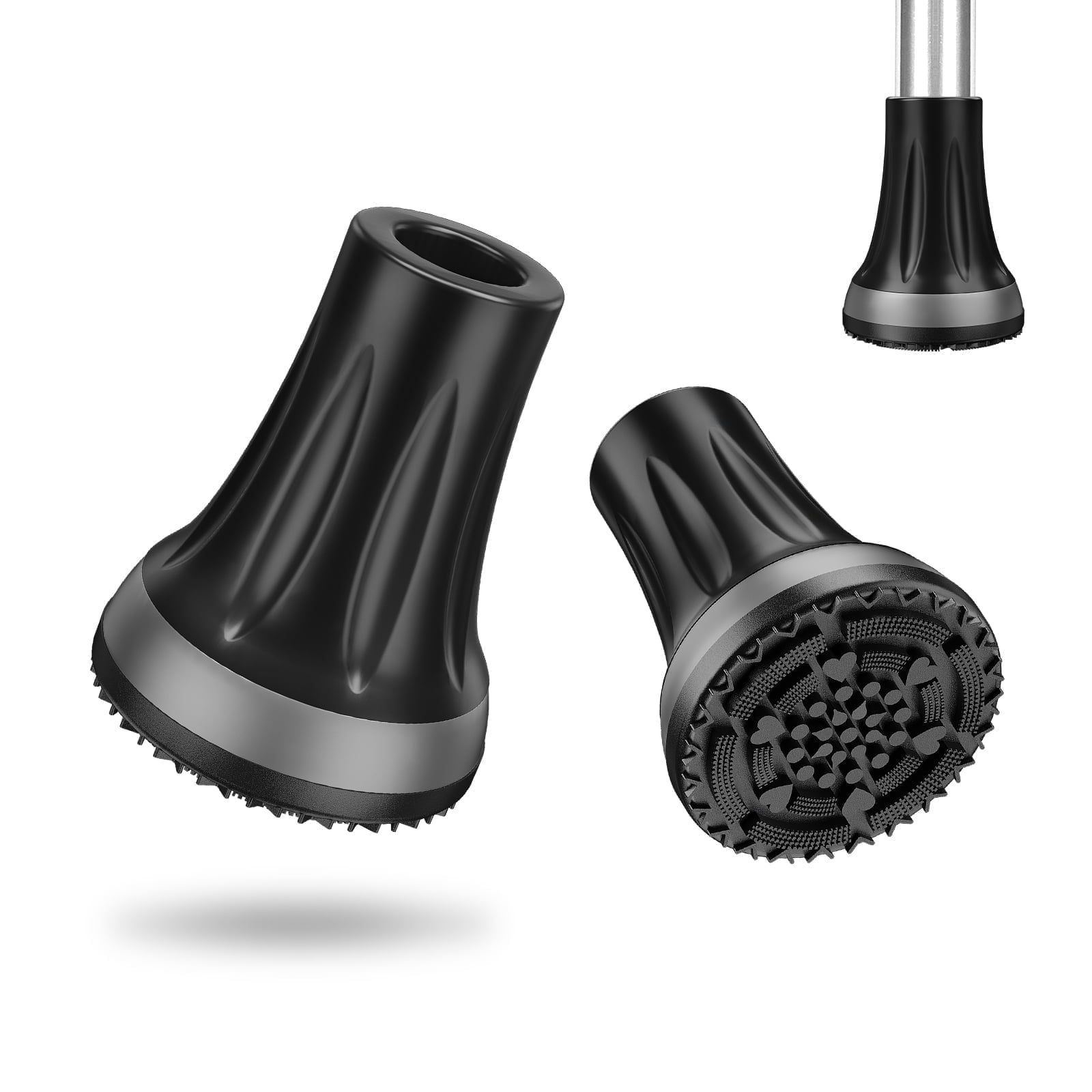 SupreGear 3/4" Anti-Slip Cane Tips (2-pack), Heavy Duty Rubber Cane ...