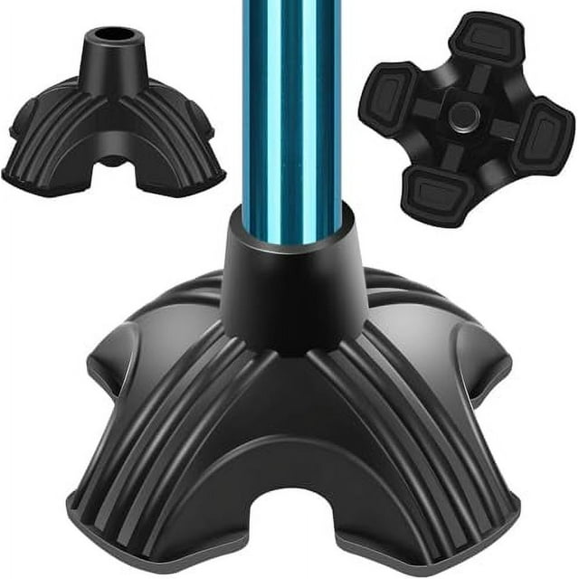 SupreGear 4-Point Quad Support Cane Tips, Non-Slip Self-Standing Rubber ...